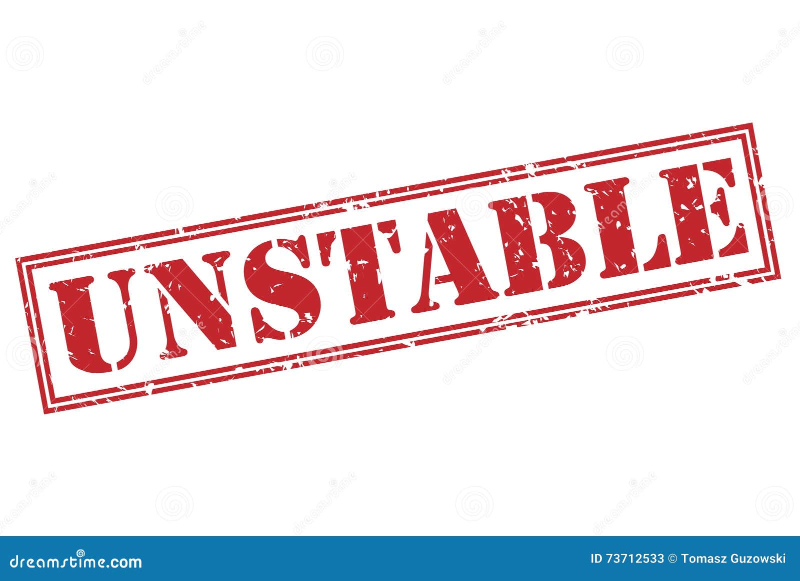 Unstable red stamp stock illustration. Illustration of white - 73712533