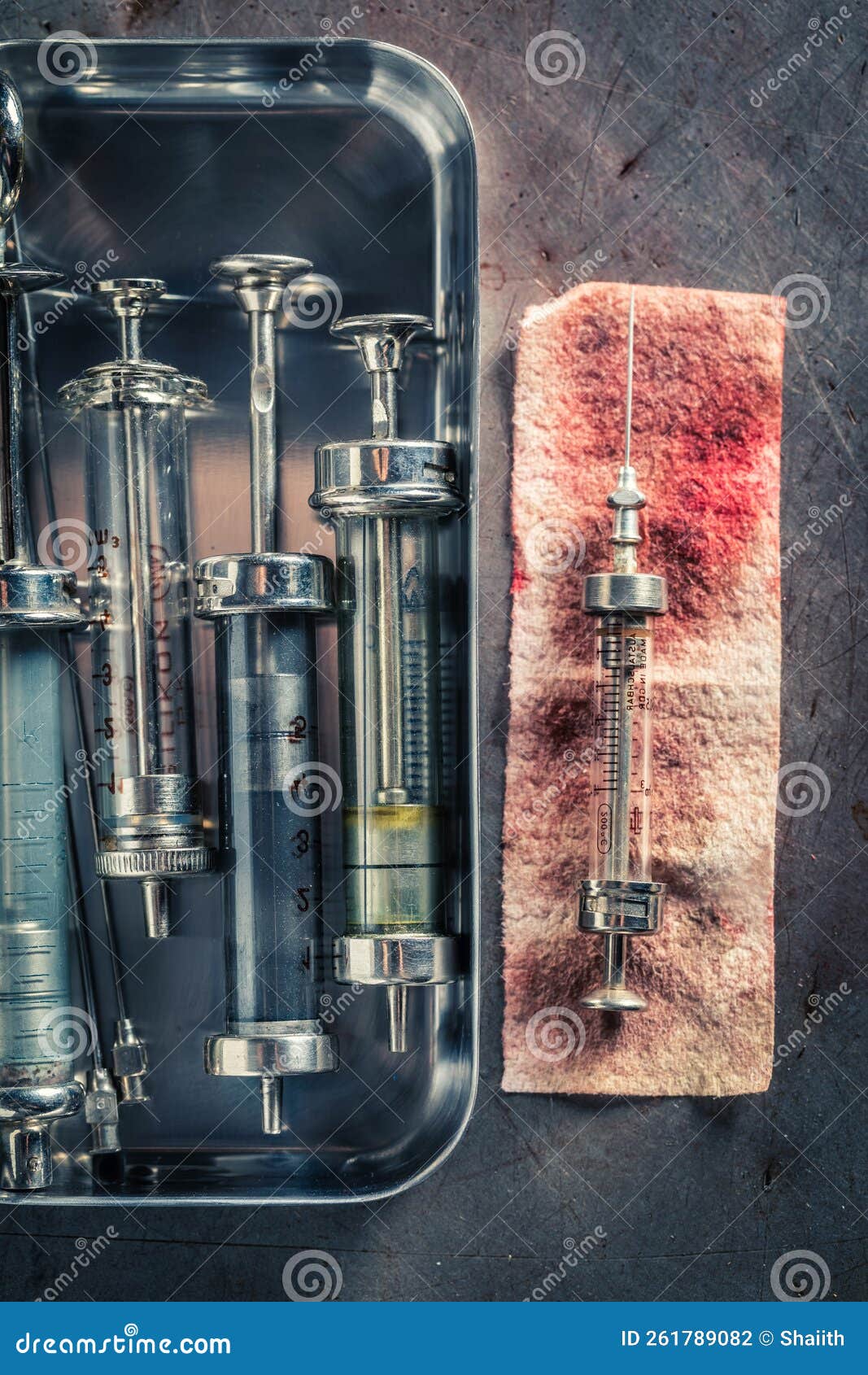 Unsterile and Retro Needle and Syringes Contaminated, Unusable Stock ...