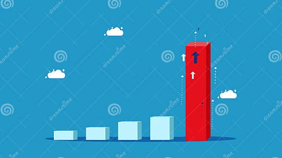 Unstoppable Growth. the Bar Chart is Growing Steadily and Rapidly Stock ...