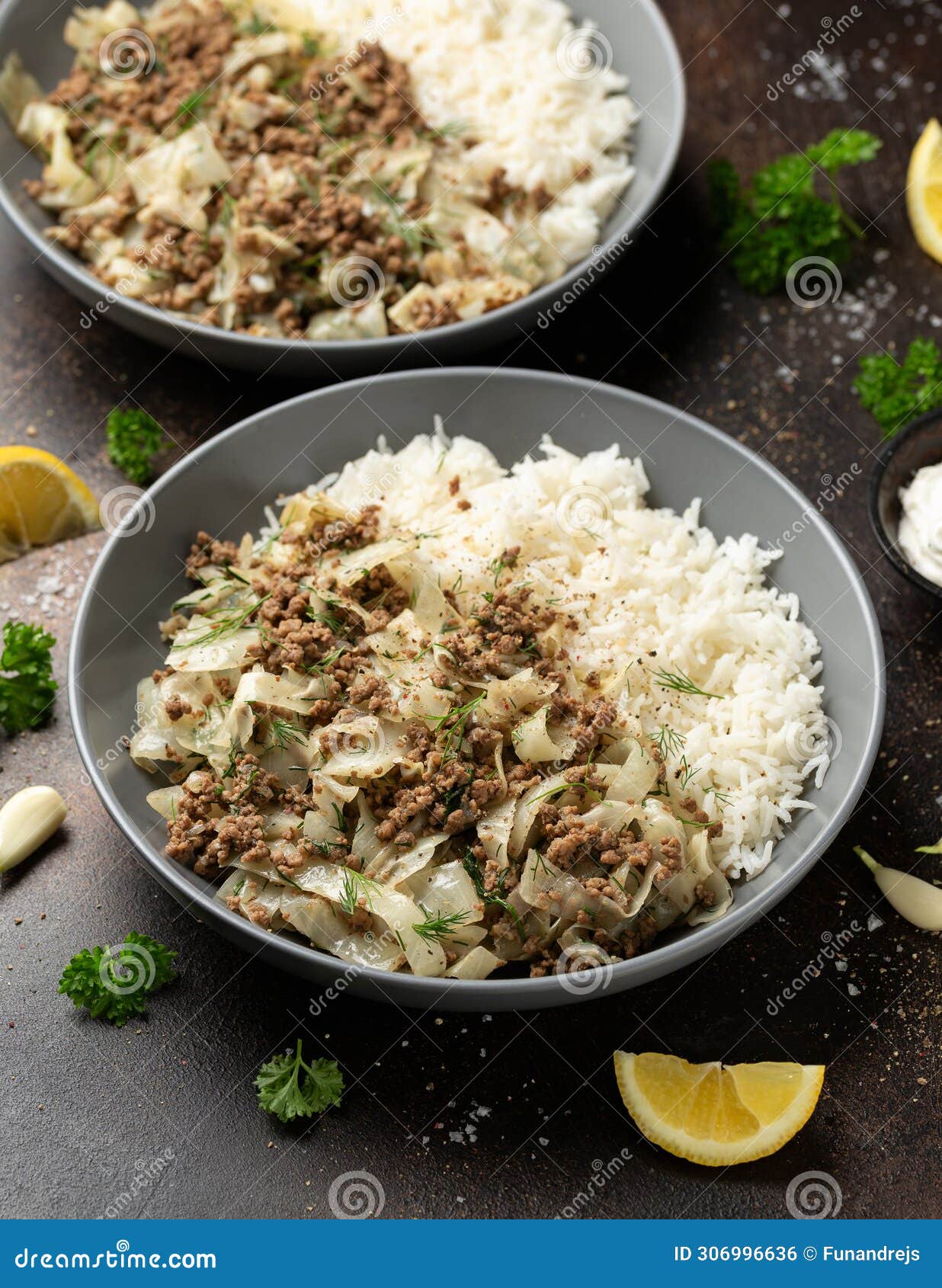 Unstuffed Cabbage Roll with Ground Beef, Rice and Vegetables. Stock ...