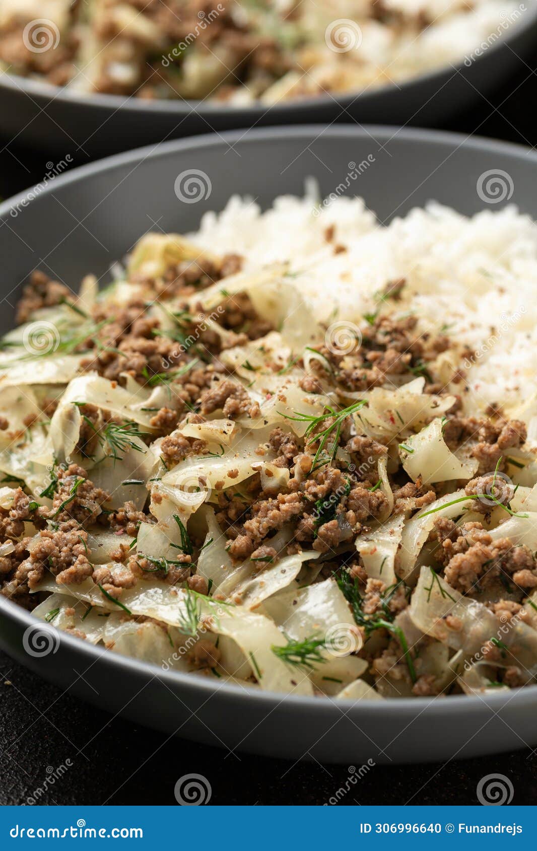 Unstuffed Cabbage Roll with Ground Beef, Rice and Vegetables. Stock ...