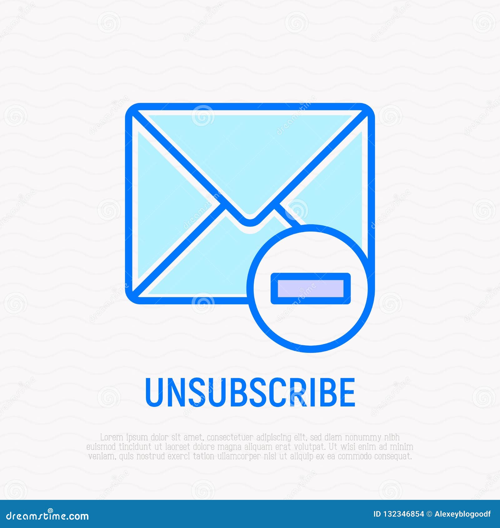 Unsubscribe Icon On White Background. Flat Style. Text Box Unsubscribe ...
