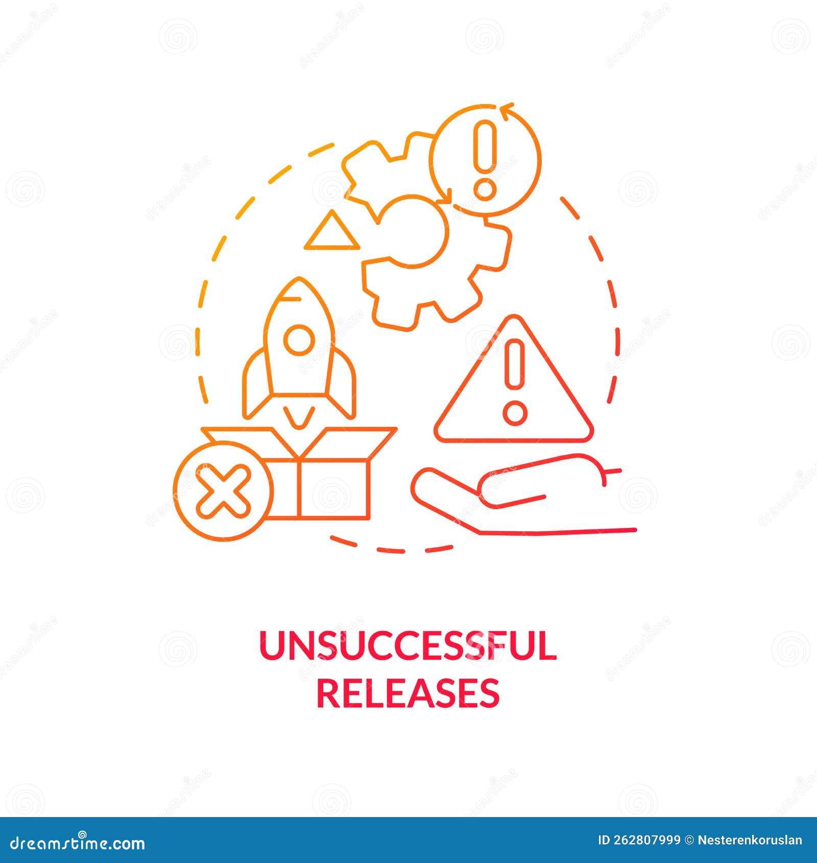 Unsuccessful Outputs Red Gradient Concept Icon Stock Vector ...