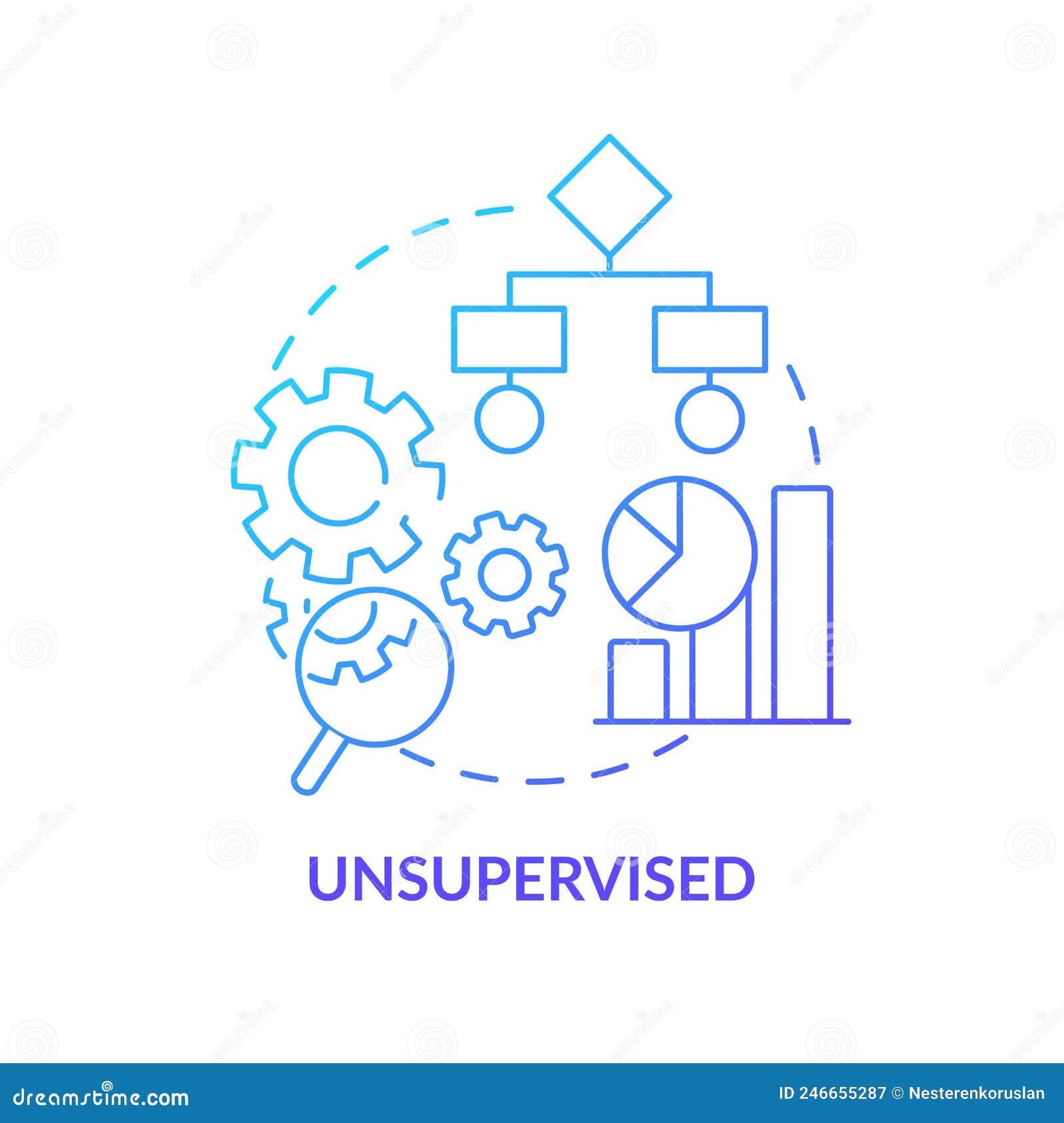 Linear Unsupervised Learning Icon From Artificial Intellegence And ... Linear Unsupervised Learning Icon From Artificial Intellegence And ...