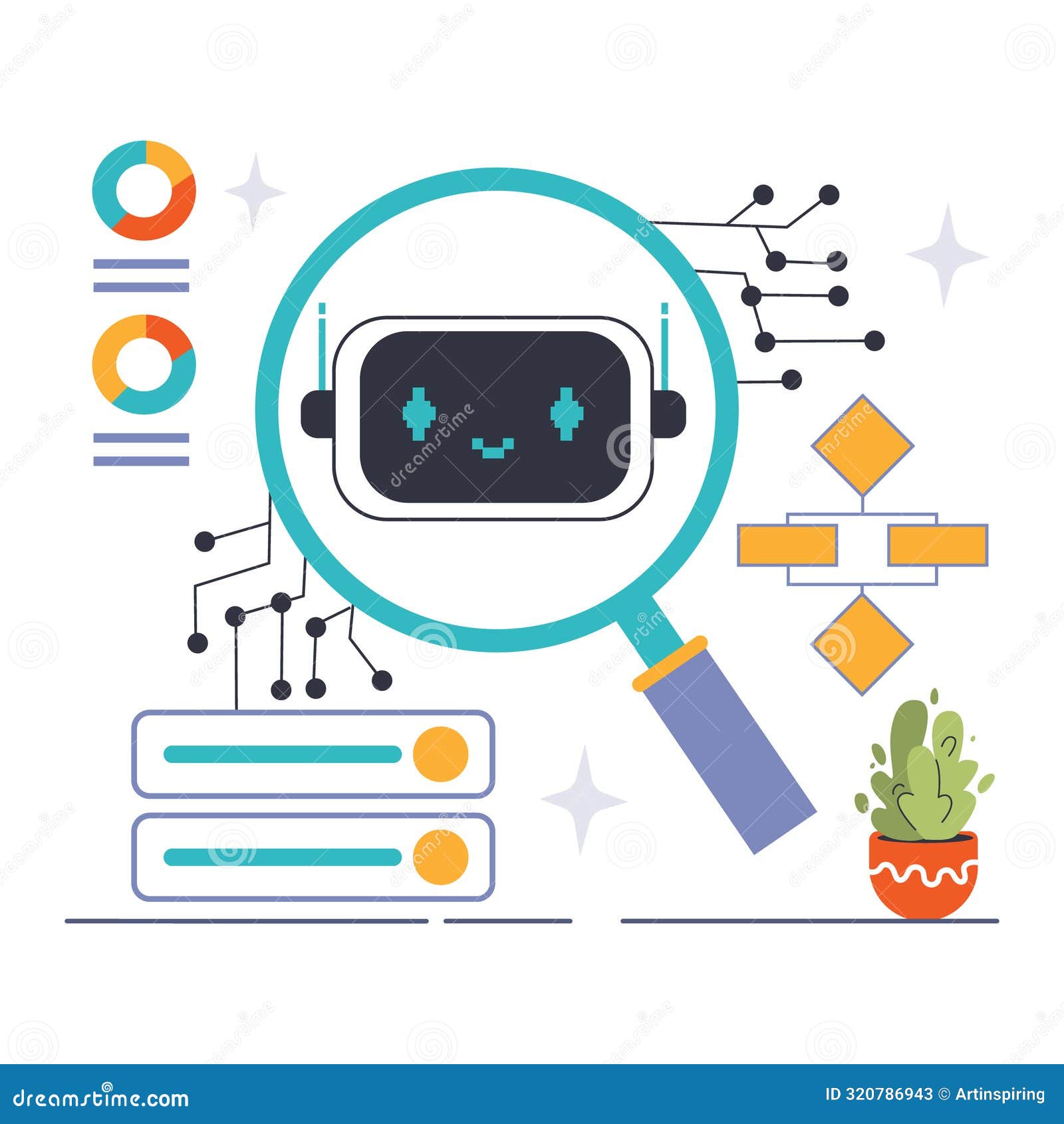 Unsupervised Learning Concept. Flat Vector Stock Vector - Illustration ...