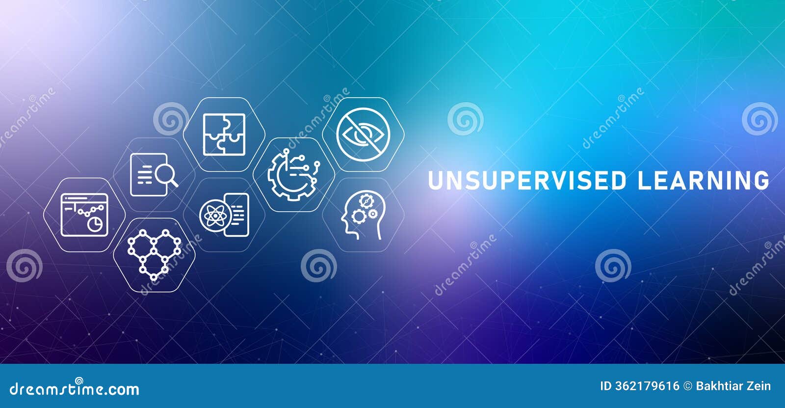 Unsupervised Learning Gradient Header Cognitive Thinking Machine Smart ...