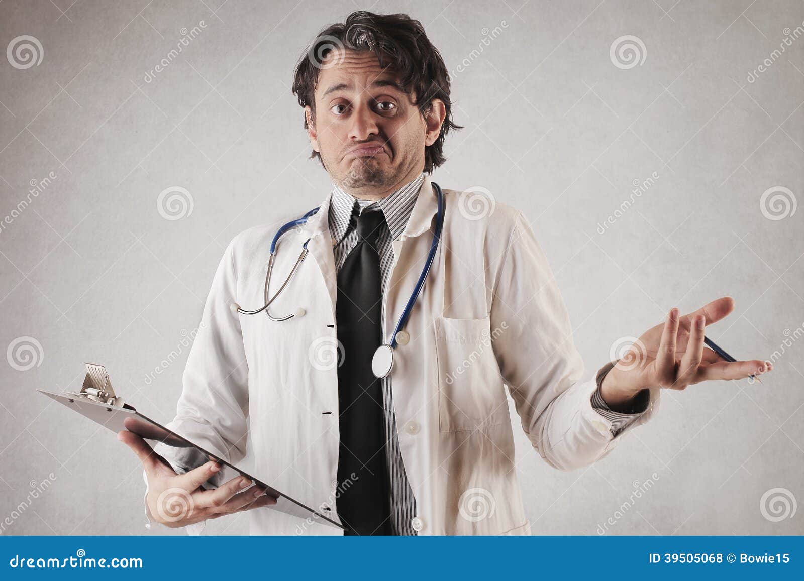 Unsure Doctor Doing His Job Stock Photo - Image of career, doctor: 39505068