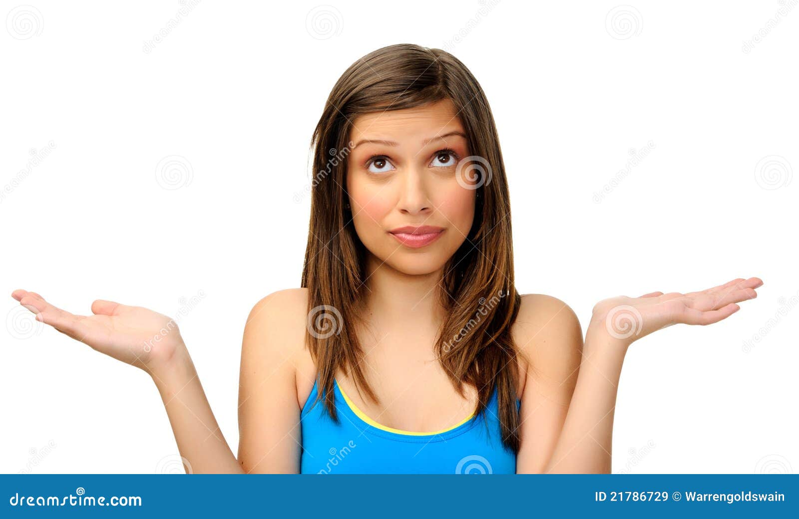 Unsure Gesture from Pretty Woman Stock Image - Image of shrug, portrait ...