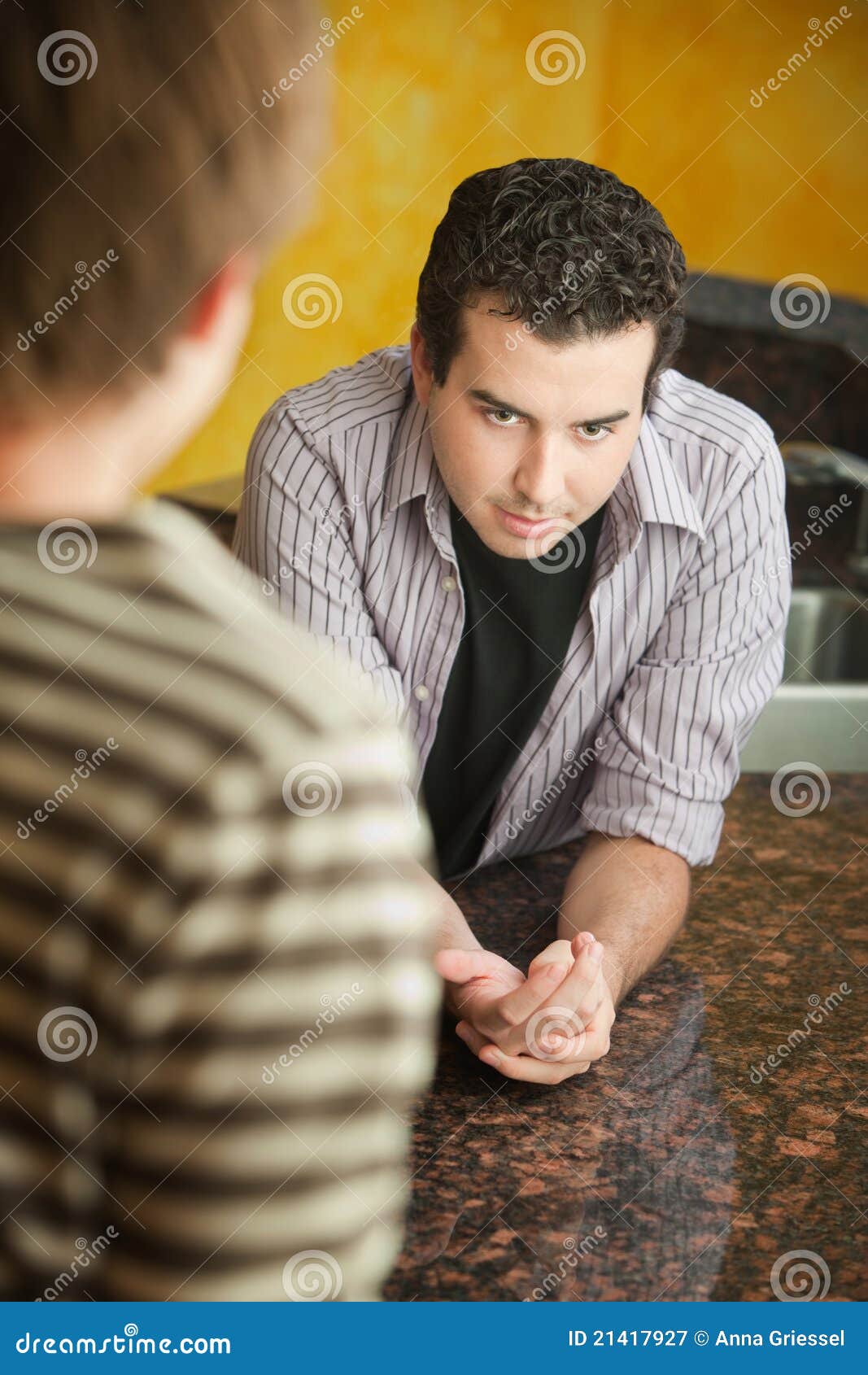 Unsure Young Man stock image. Image of emotion, twosome - 21417927
