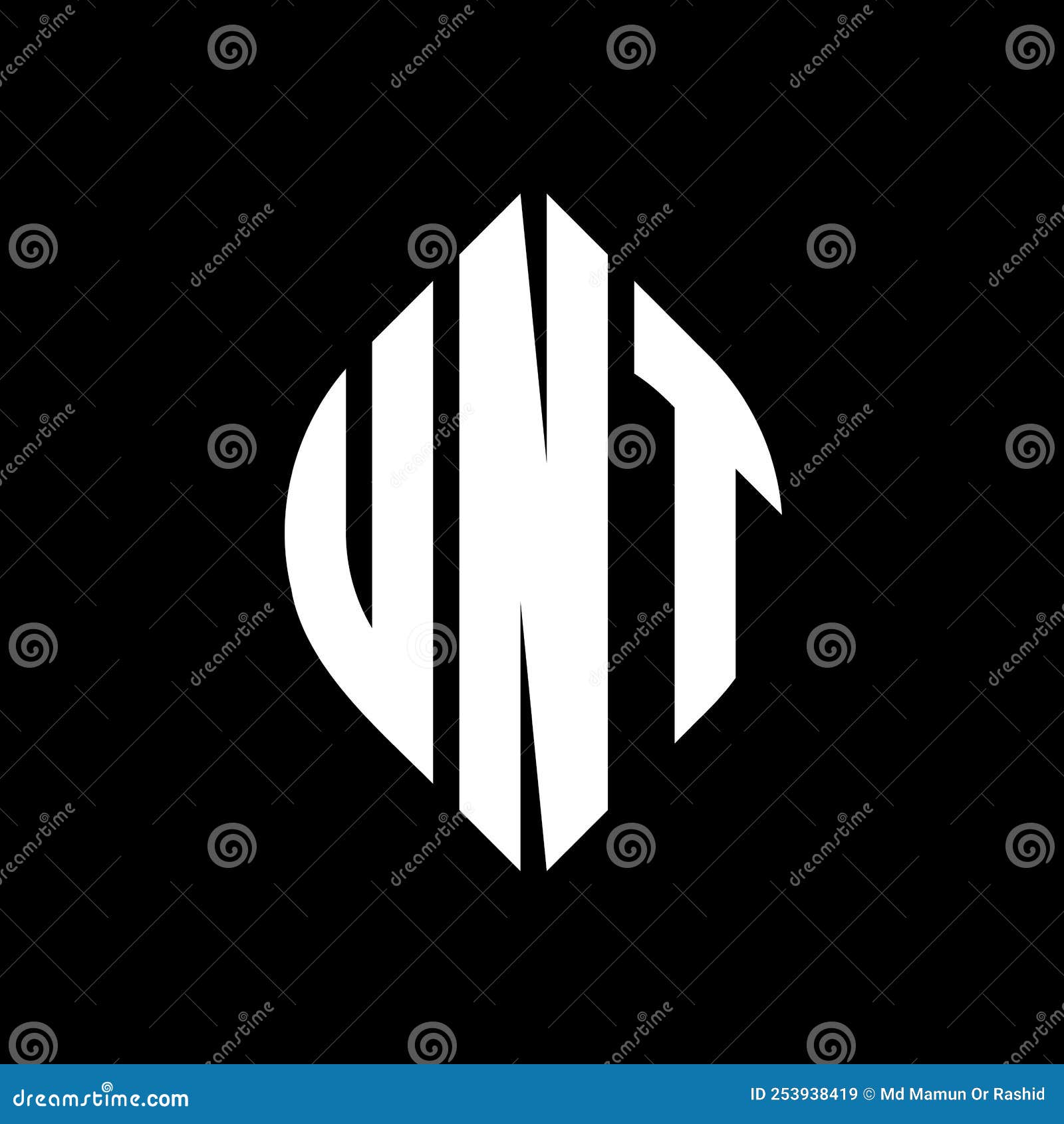 UNT Circle Letter Logo Design with Circle and Ellipse Shape. UNT ...