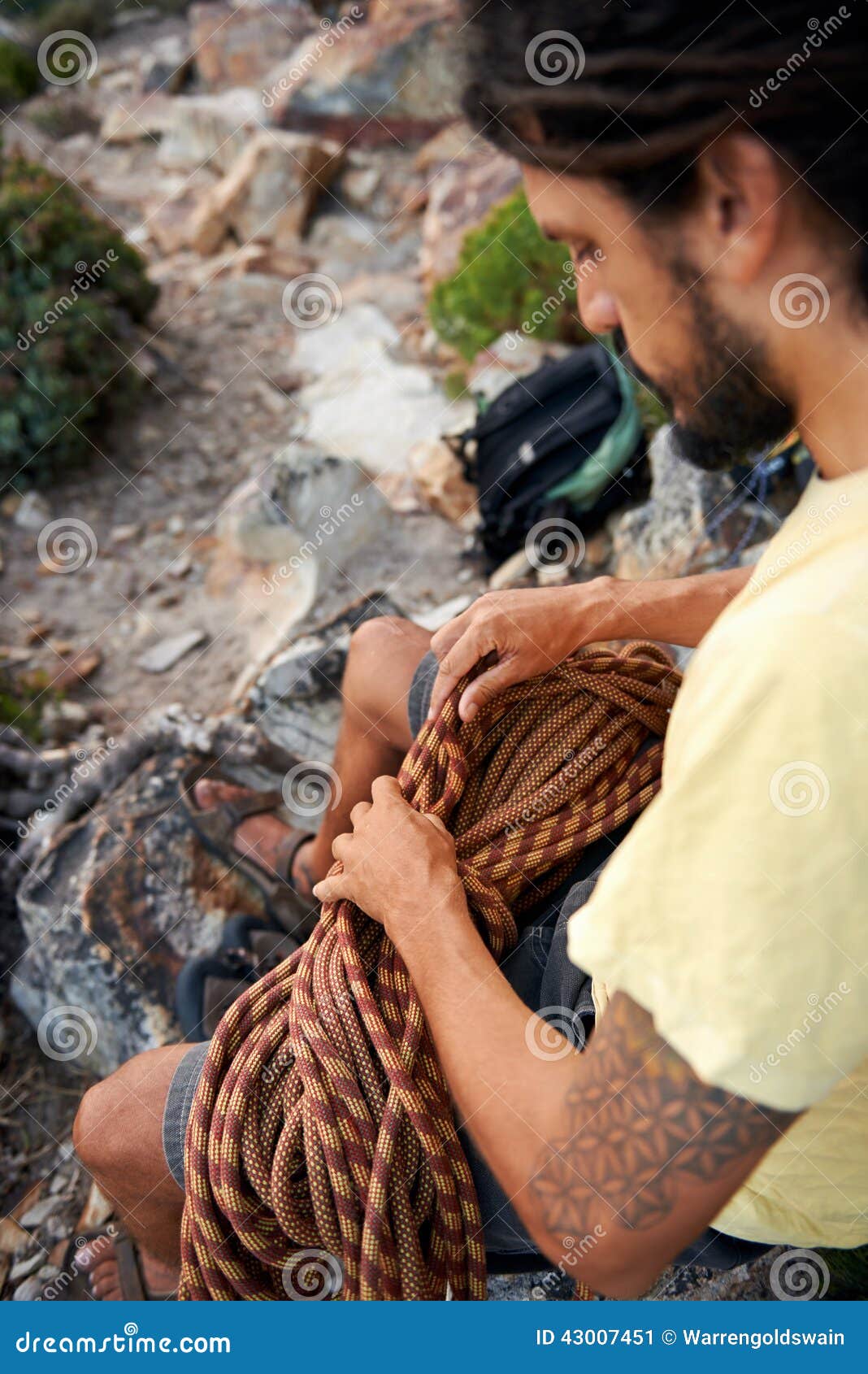 Untangling the rope stock image. Image of dreadlocks - 43007451