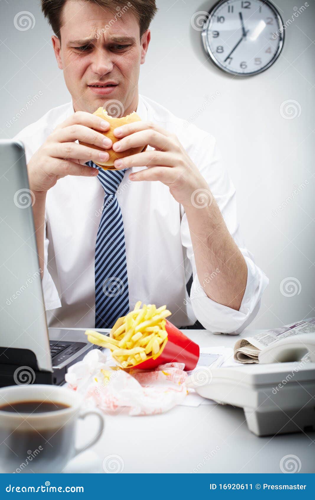Untasty hamburger stock image. Image of employer, masculine - 16920611