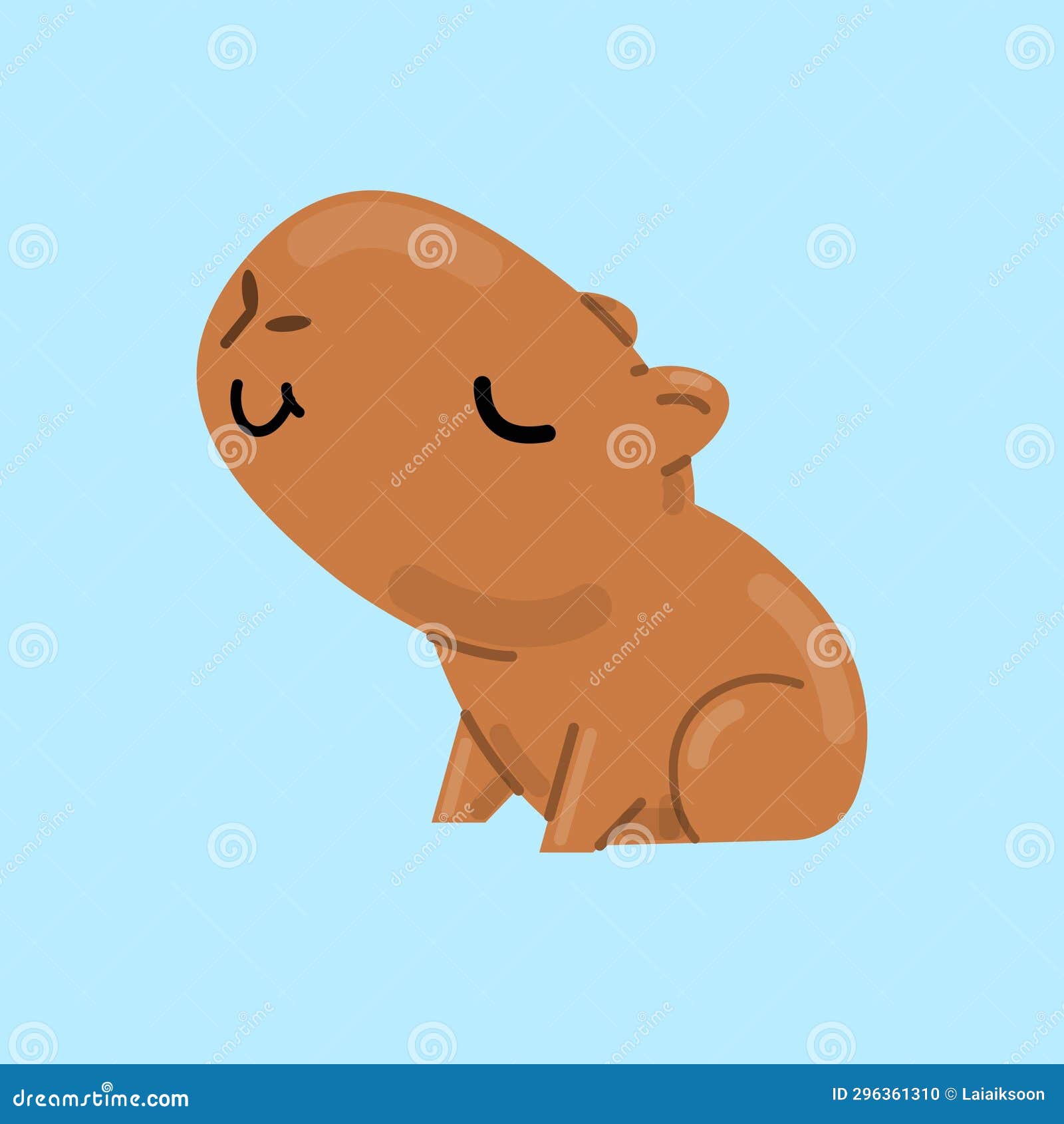 Cartoon Capybaras. Cute Semi-aquatic Wild Animals, Herbivore Mammals In ...