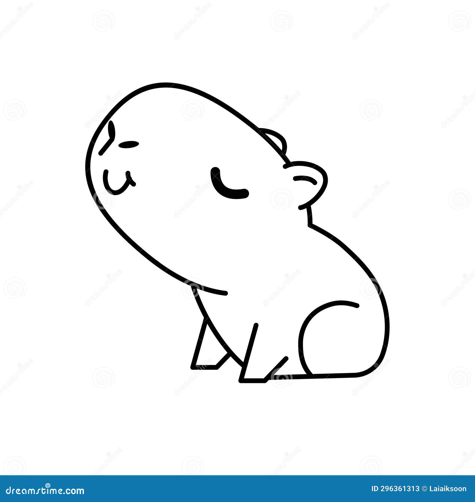 Cute cartoon capybara stock vector. Illustration of mascot - 296361313