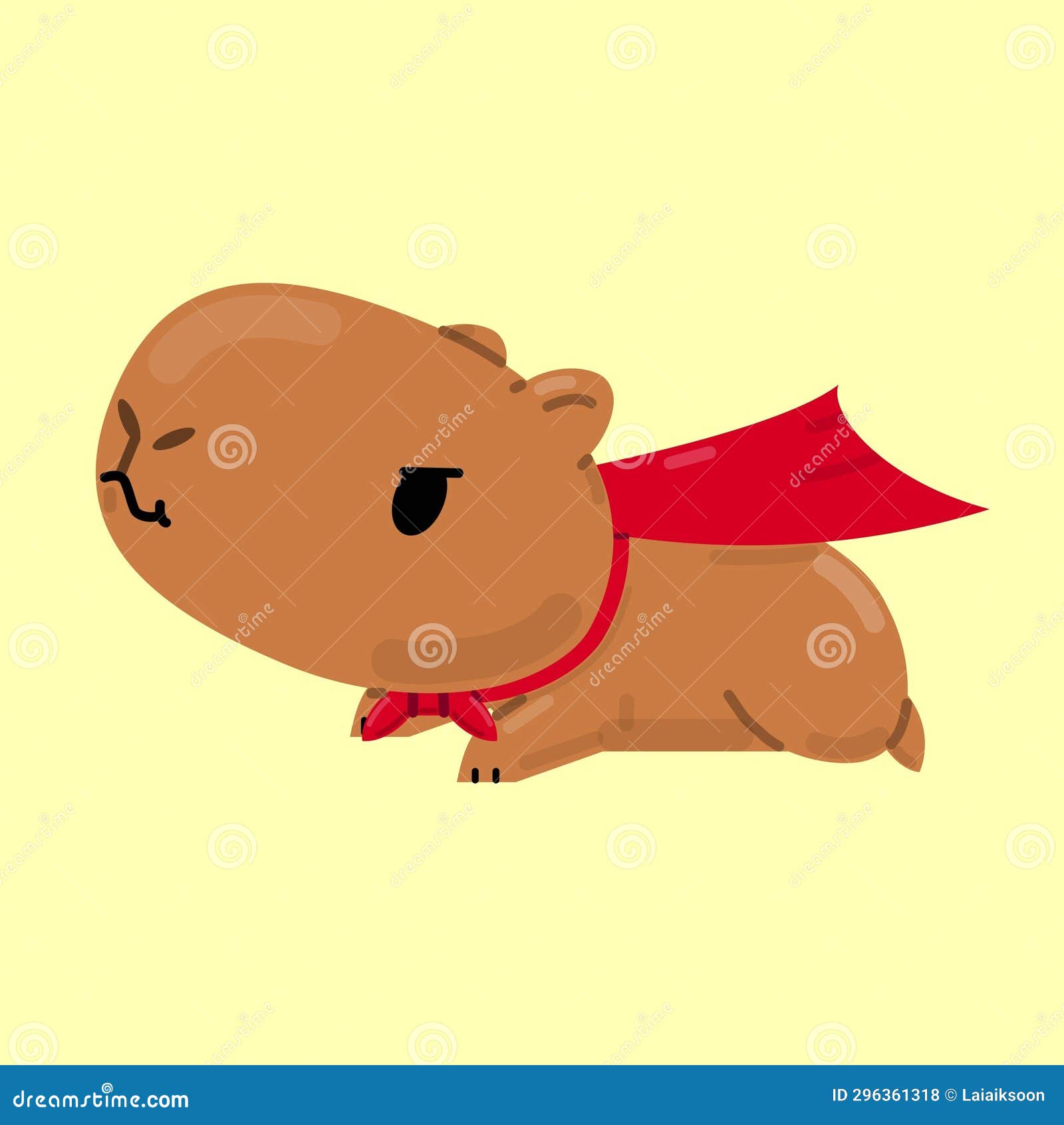 Cute Cartoon Hero Capybara Flying Stock Vector - Illustration of funny ...