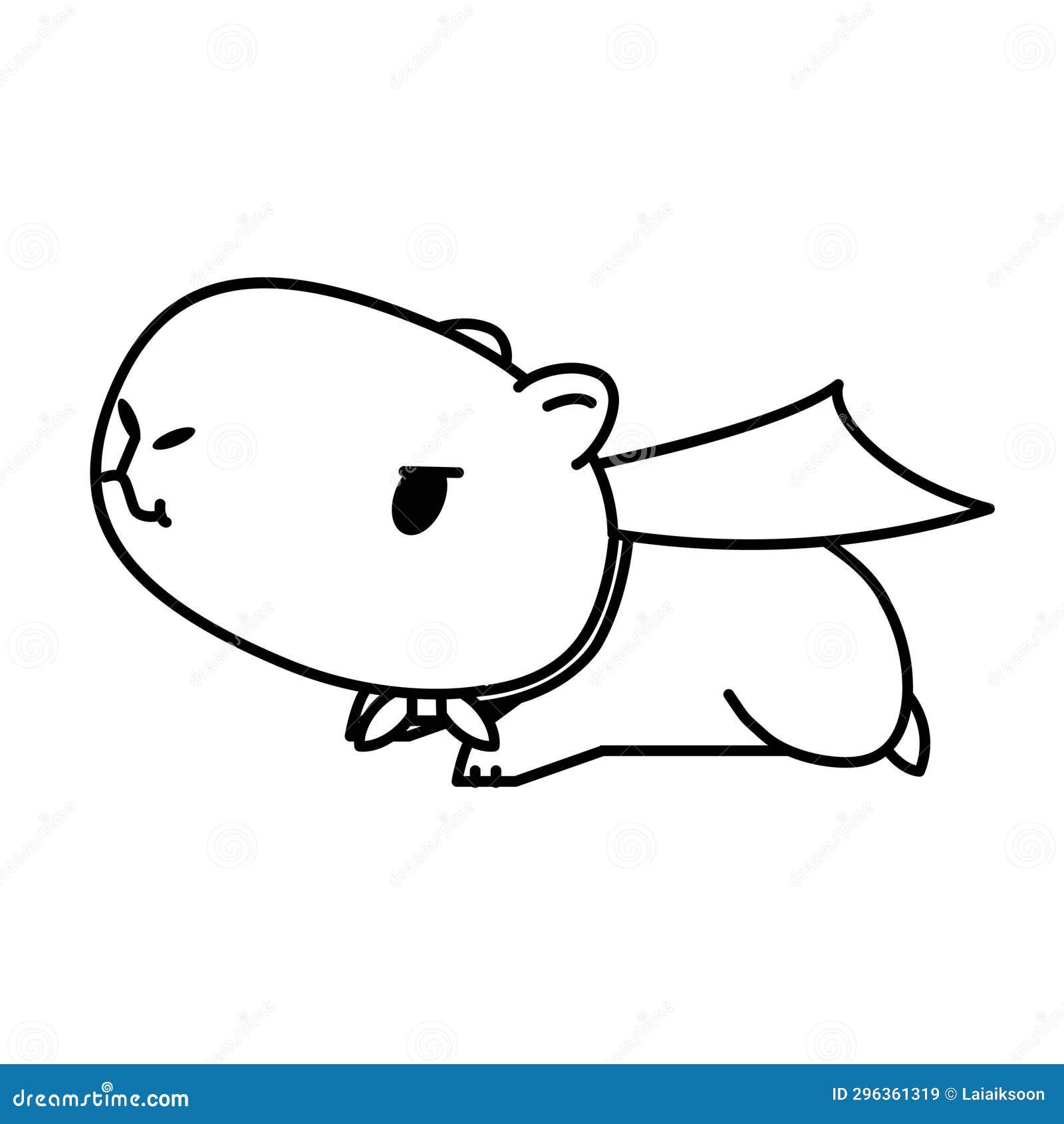 Cute Cartoon Hero Capybara Flying Stock Vector - Illustration of ...