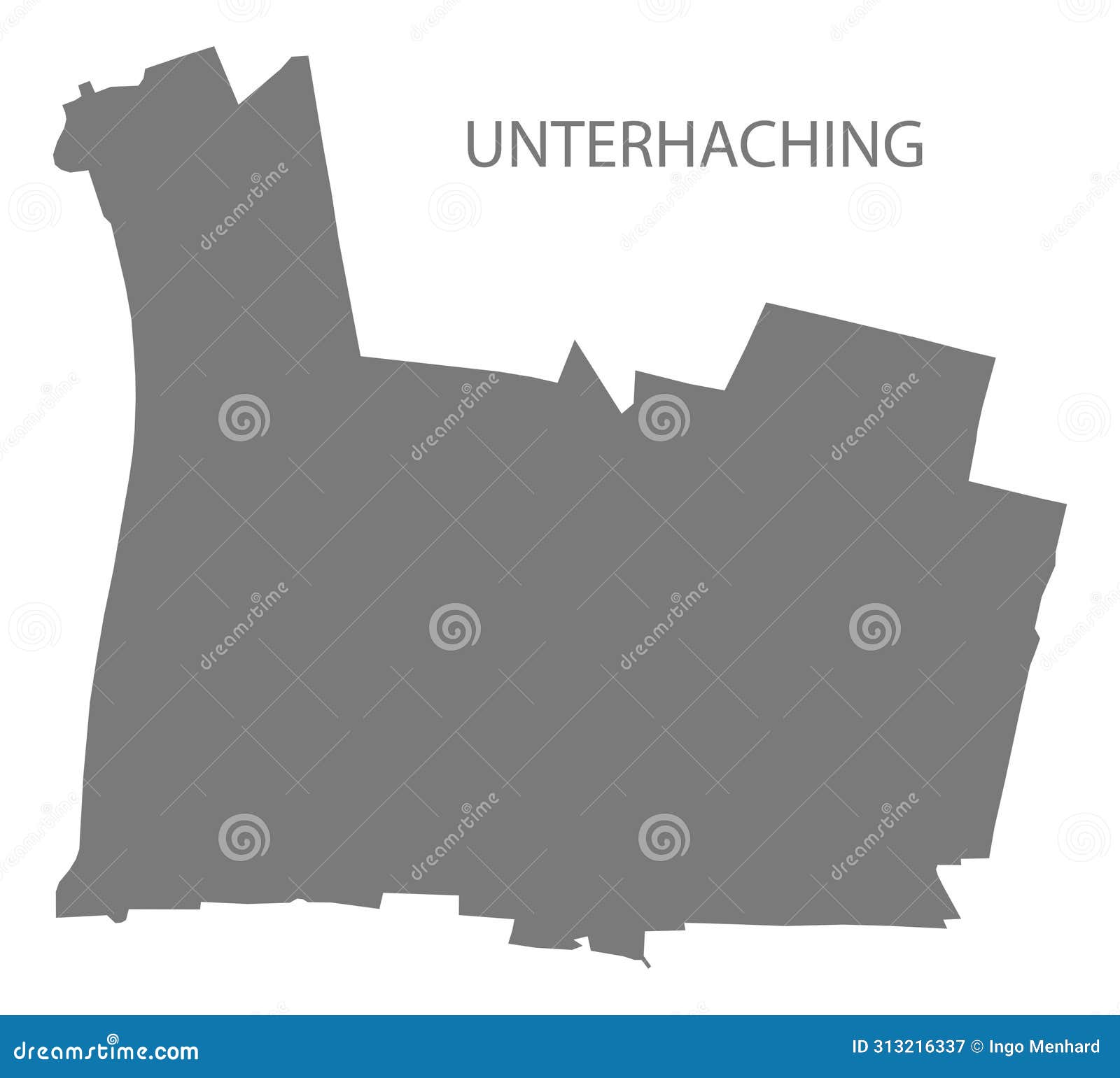 Unterhaching German City Map Grey Illustration Silhouette Shape Stock ...