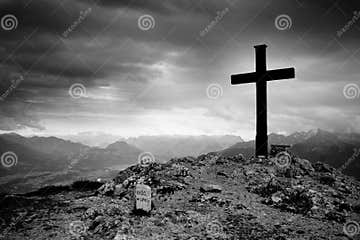Untersberg cross stock photo. Image of panoramic, alpine - 21211966