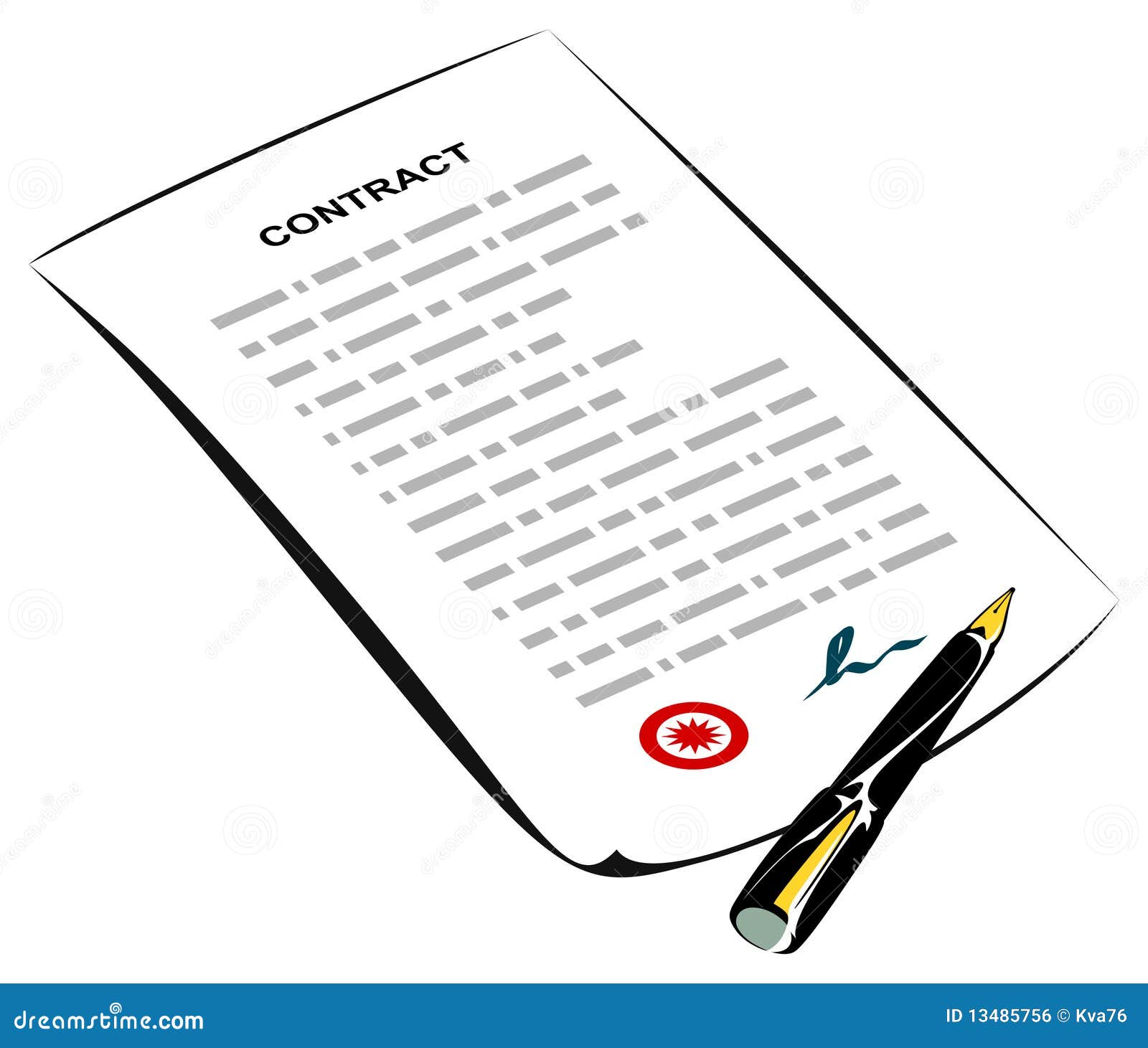 Unterzeichneter Vertrag vektor abbildung. Illustration von hintergrund ...