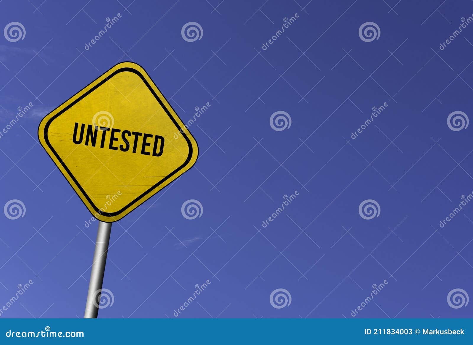 Untested - Yellow Sign with Blue Sky Background Stock Illustration ...