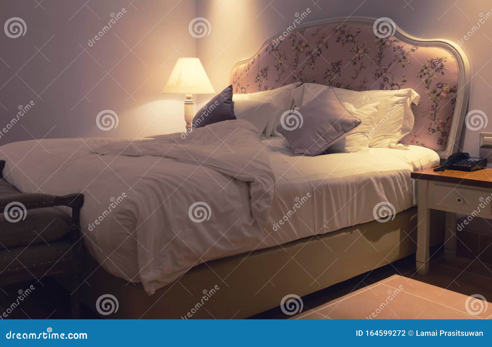 Untidy Bed in Hotel at Night Stock Photo - Image of dirty, apartment ...