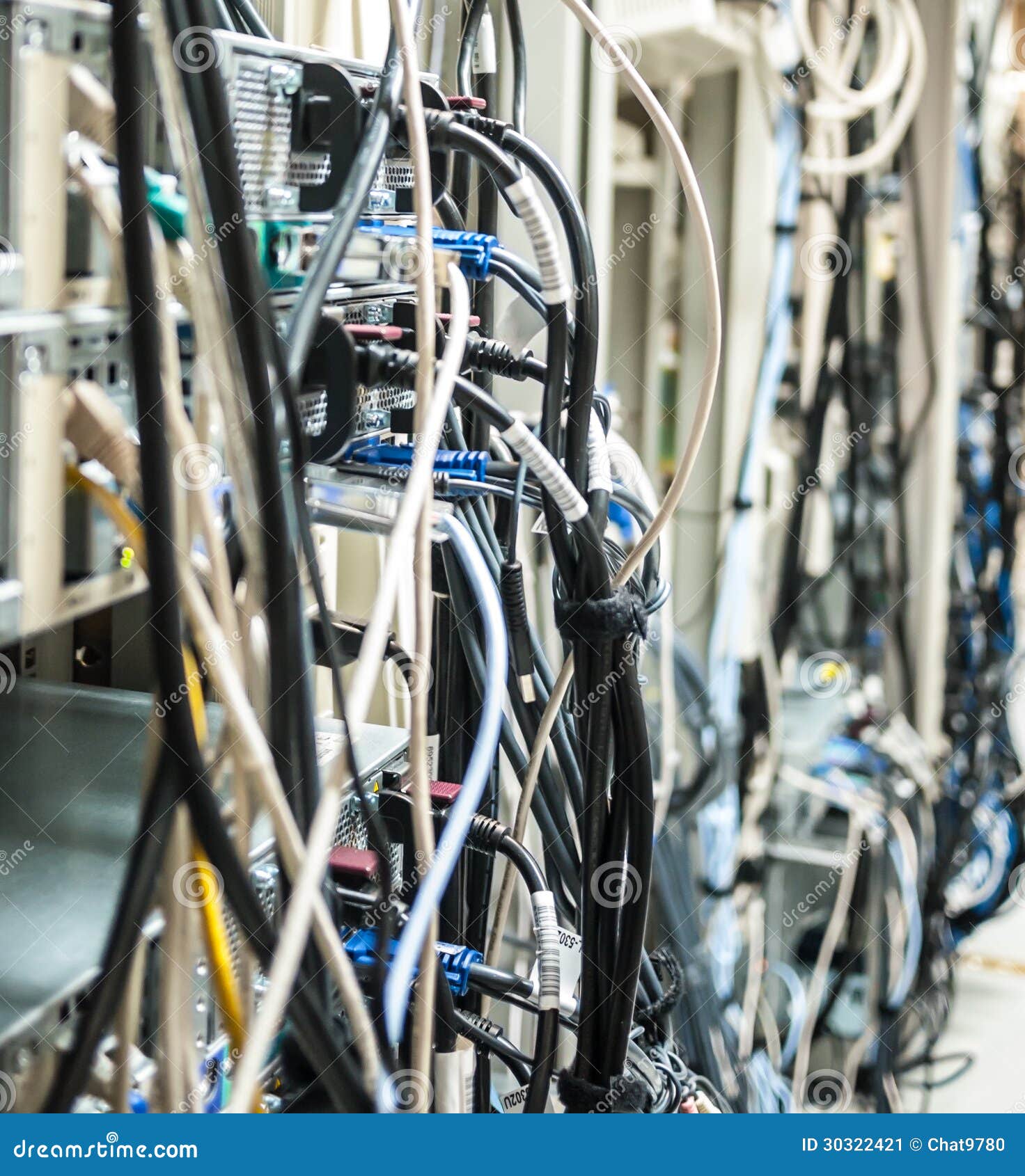 Untidy Cables from the Back of Many Servers Stock Image - Image of port ...