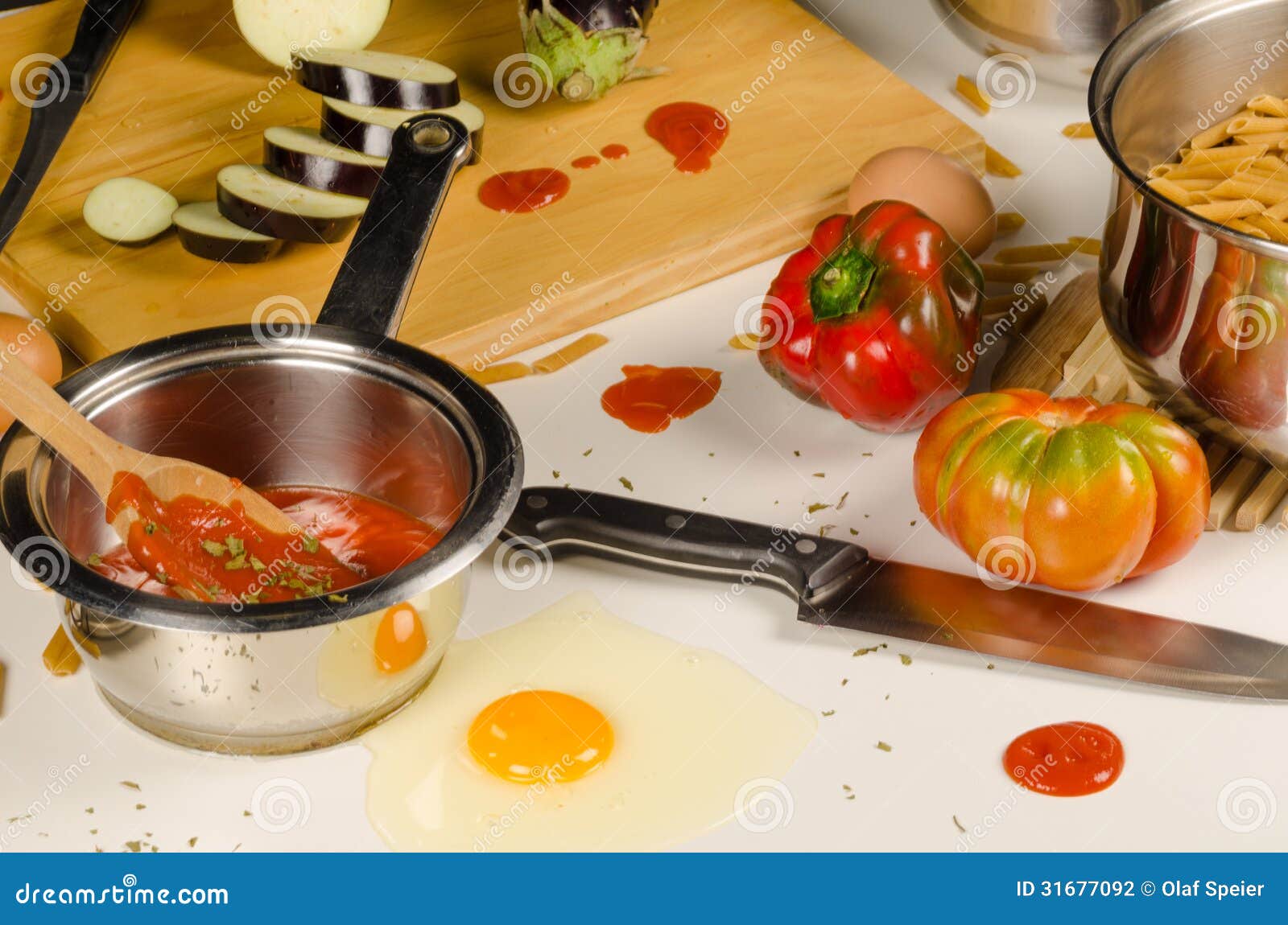 Untidy cooking stock photo. Image of disorganized, utensils - 31677092
