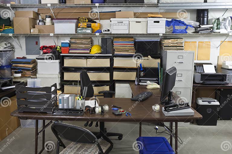 Untidy Industrial Office stock photo. Image of boxes - 25068966