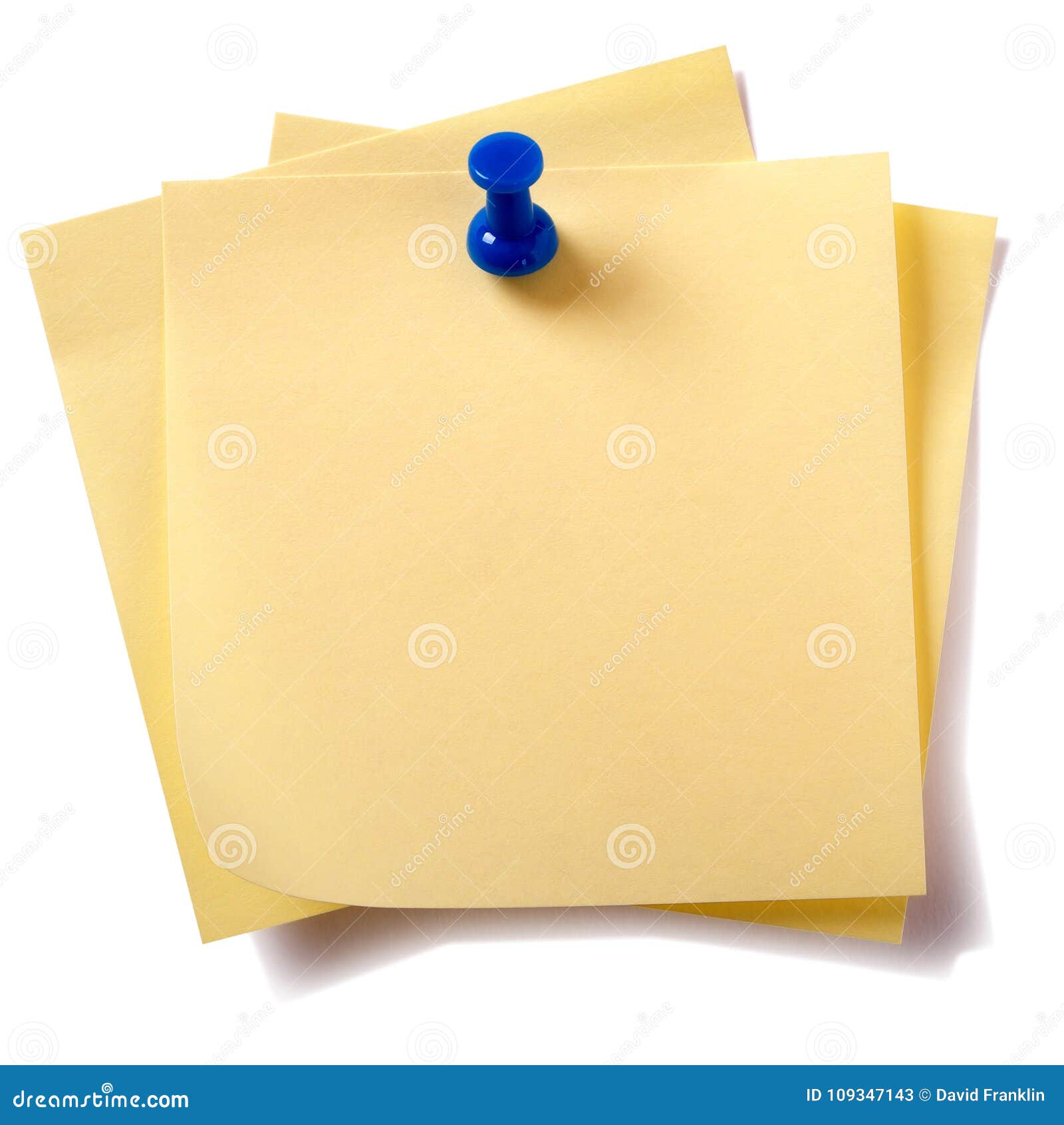Untidy Pinned Stack Yellow Sticky Post Notes Isolated on White ...