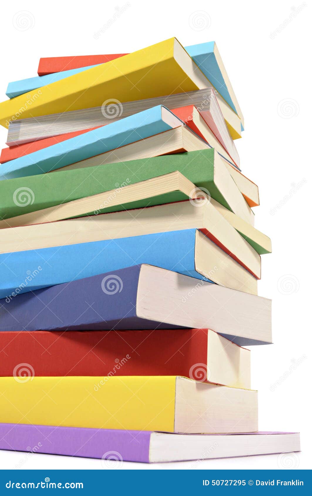 Untidy Book Stack Heap Isolated White Background Vertical Stock Image ...