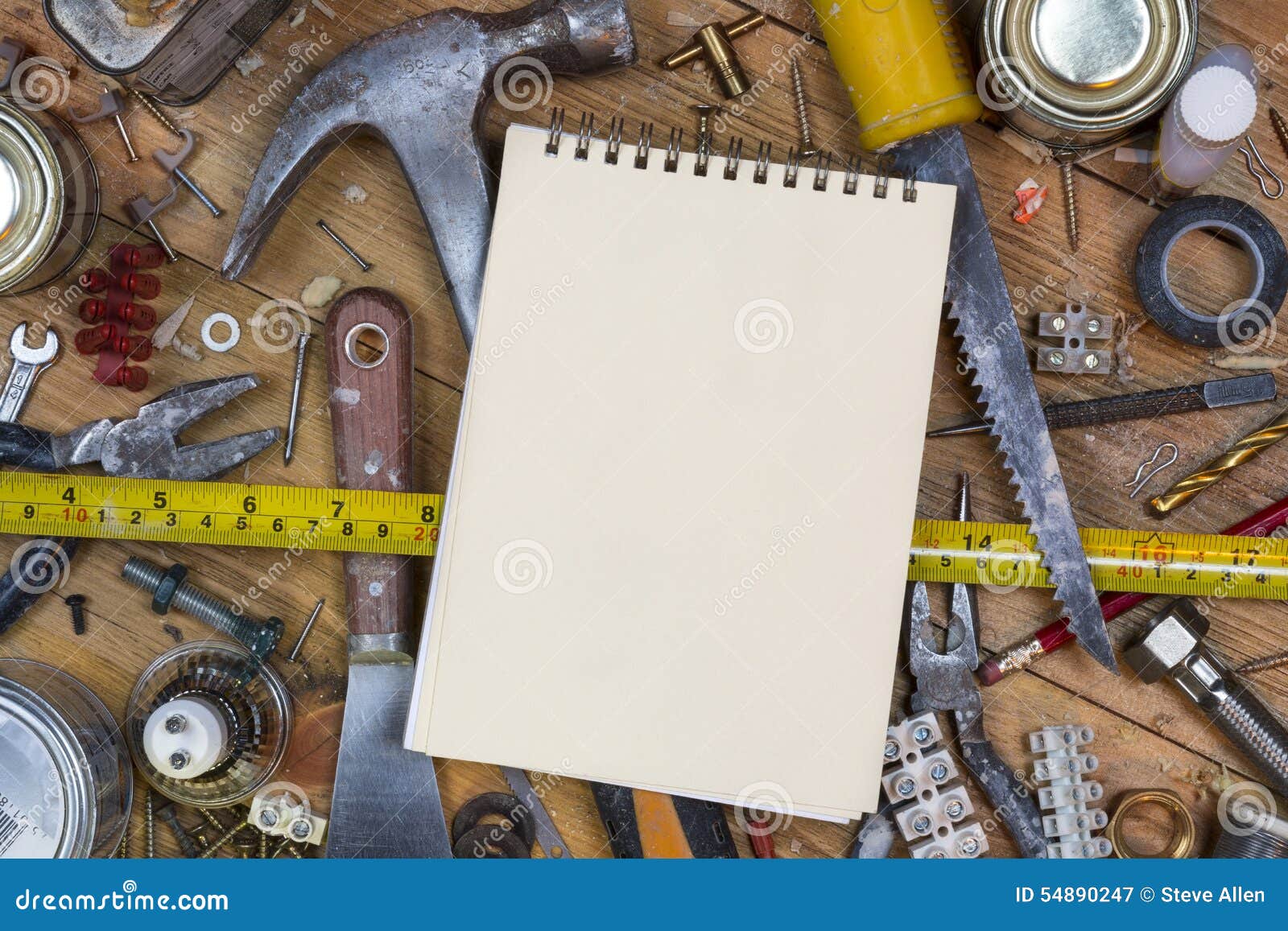 Untidy Workbench - Old Tools - Space for Text Stock Image - Image of ...