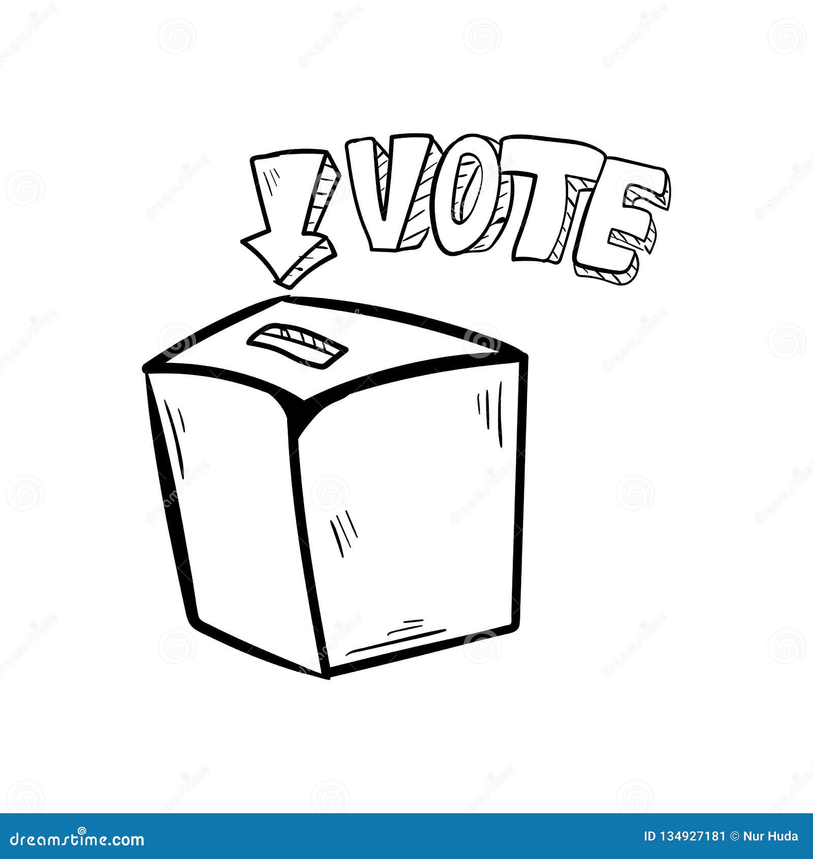 Vote box doodle icon stock illustration. Illustration of presidential ...