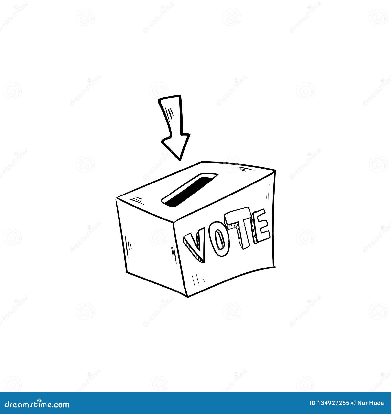 Vote box doodle icon stock illustration. Illustration of election ...