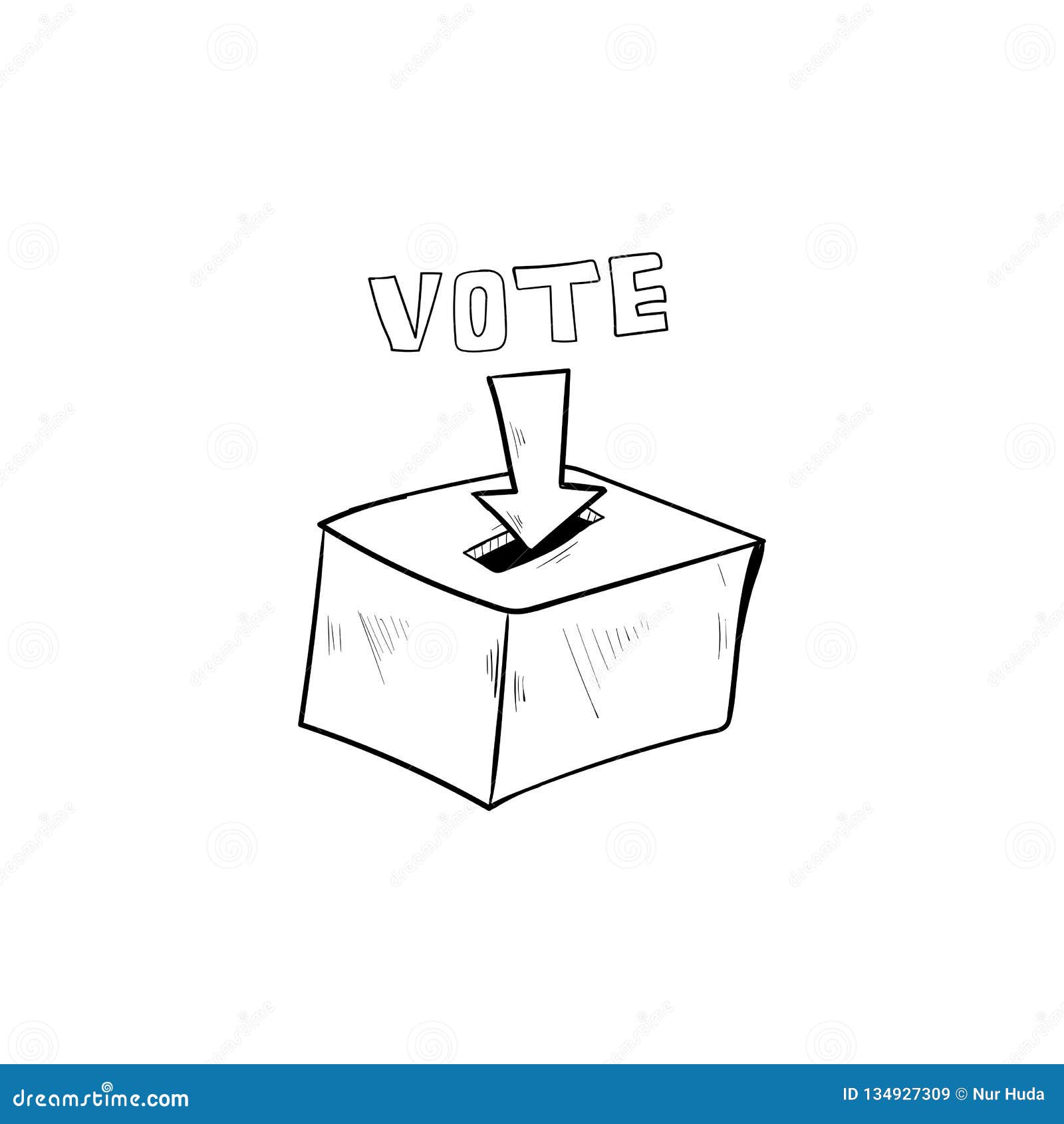 Vote box doodle icon stock illustration. Illustration of politician ...