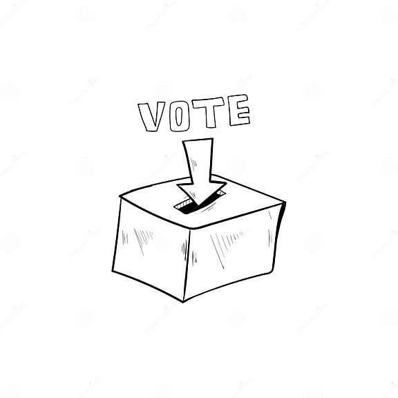 Vote box doodle icon stock illustration. Illustration of politician ...