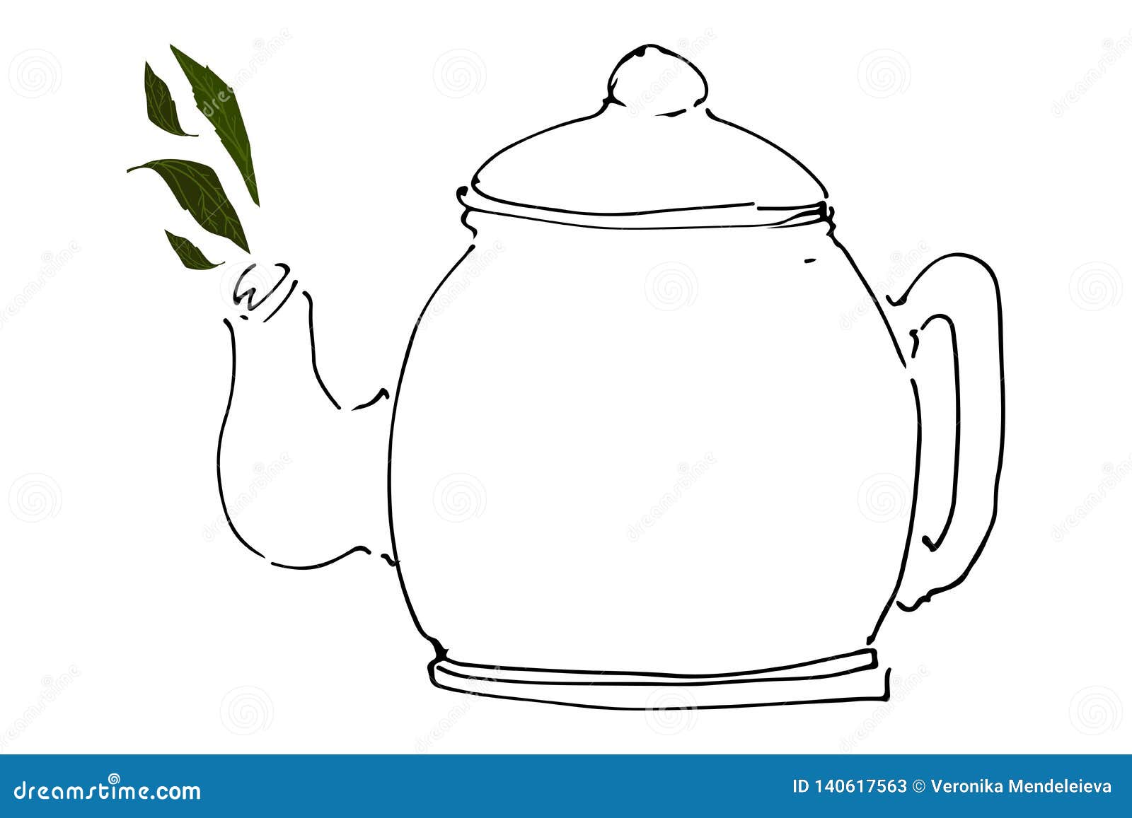 Tea Pot Hand Drawn Illustration for Your Design Stock Vector ...
