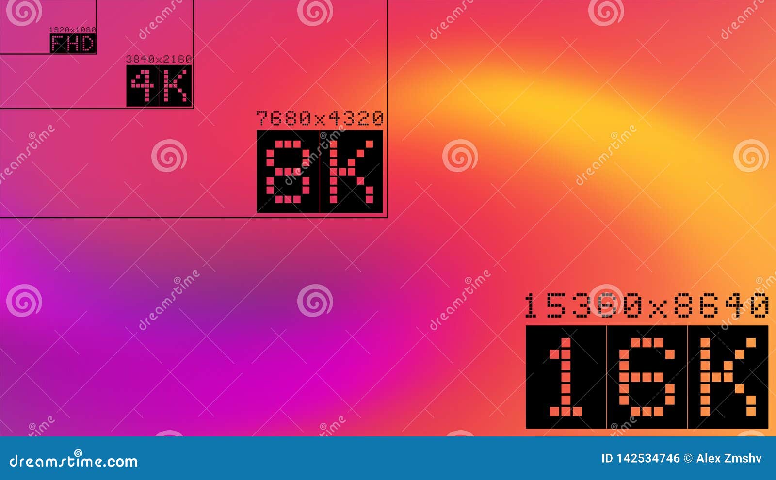 Ultra High Resolution 16k Comparison Mockup Vector Stock Vector ...