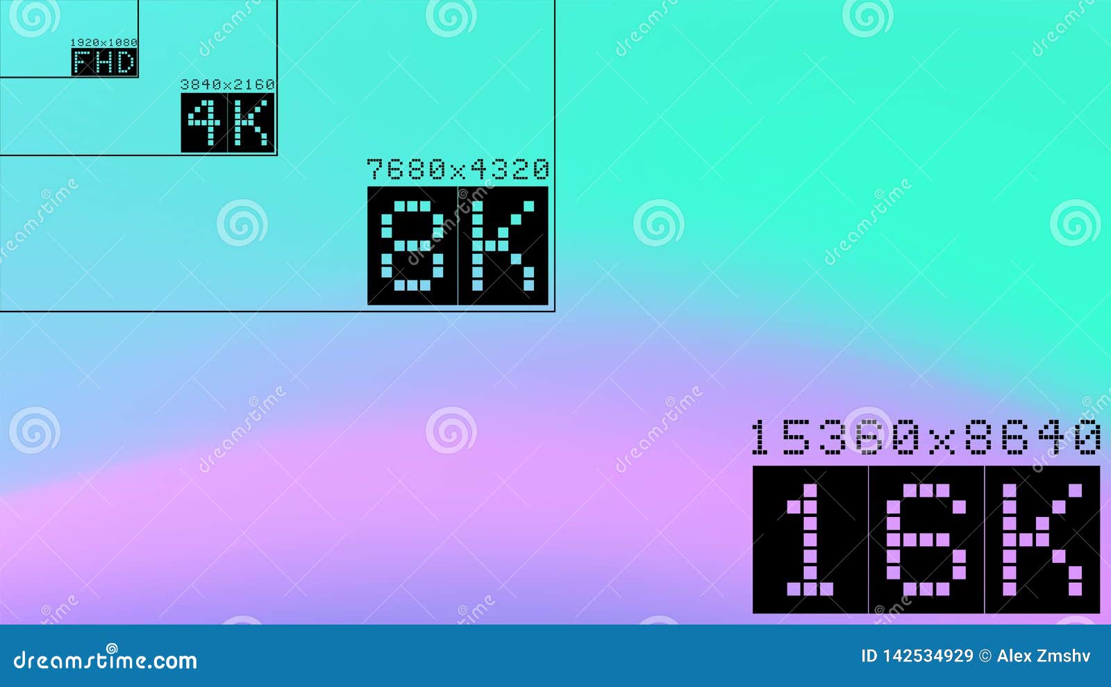Ultra High Resolution 16k Comparison Mockup Vector Stock Vector ...