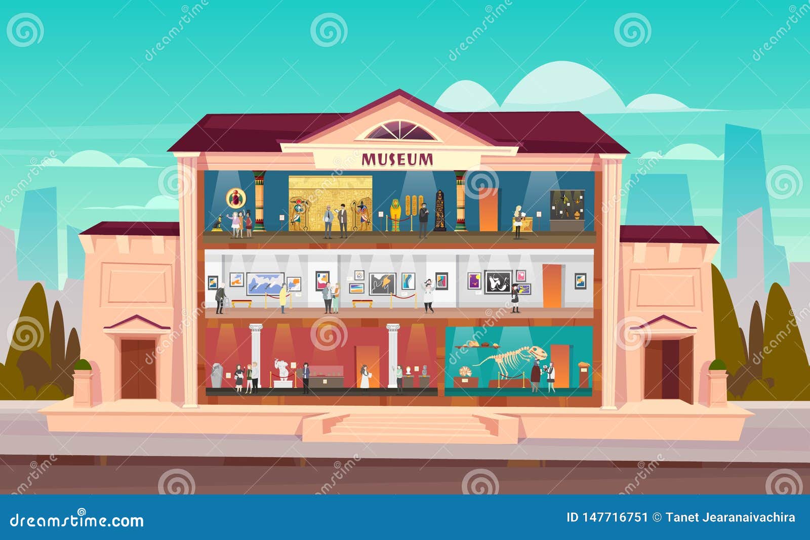 Section Building Drawing Vector Illustration | CartoonDealer.com #12416412