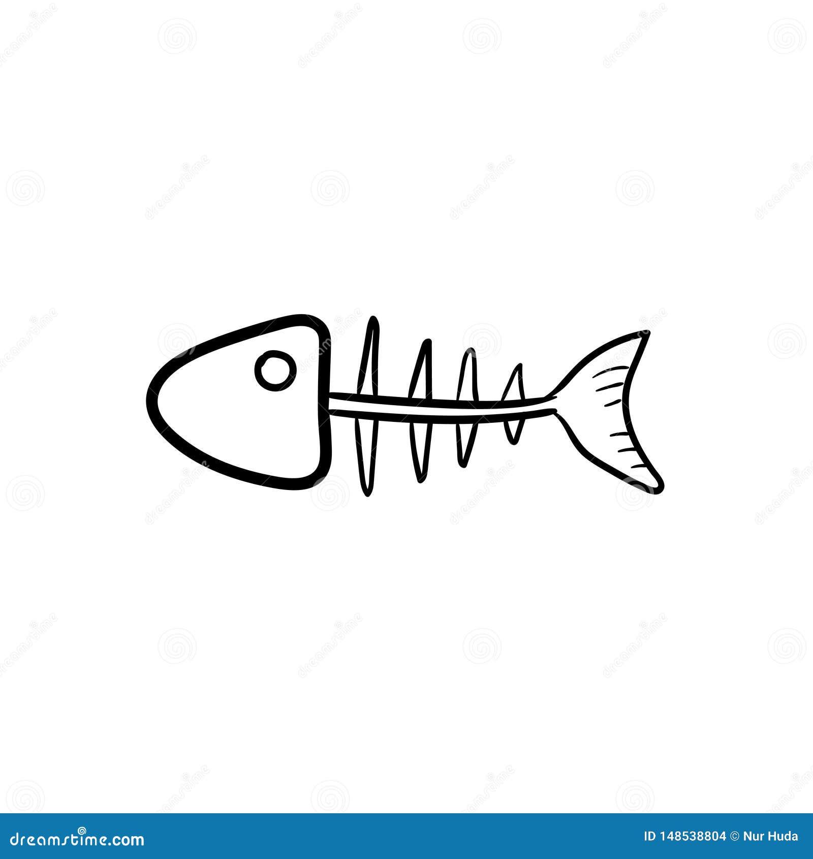 Fishbone Doodle Icon Hand Drawing Royalty-Free Stock Photography ...