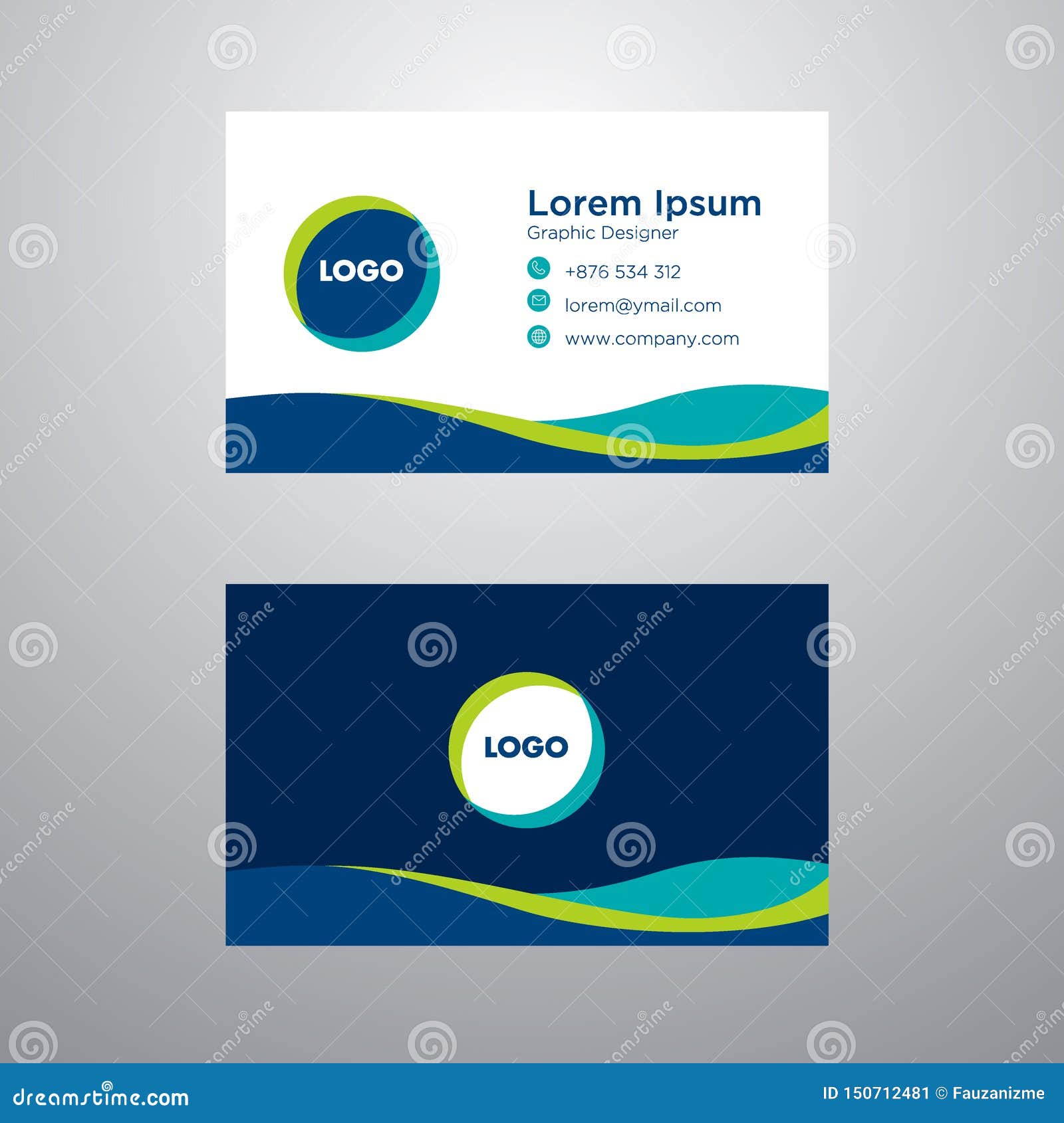 Company Name Card Design Template Stock Vector - Illustration of light ...