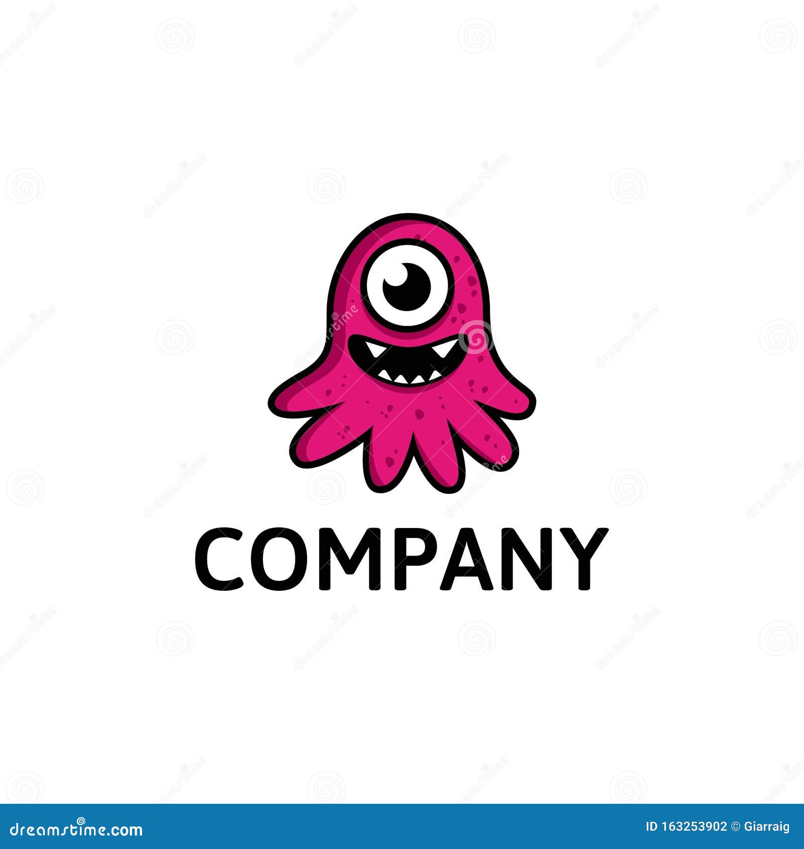 Monster logo cartoon stock vector. Illustration of adorable - 163253902