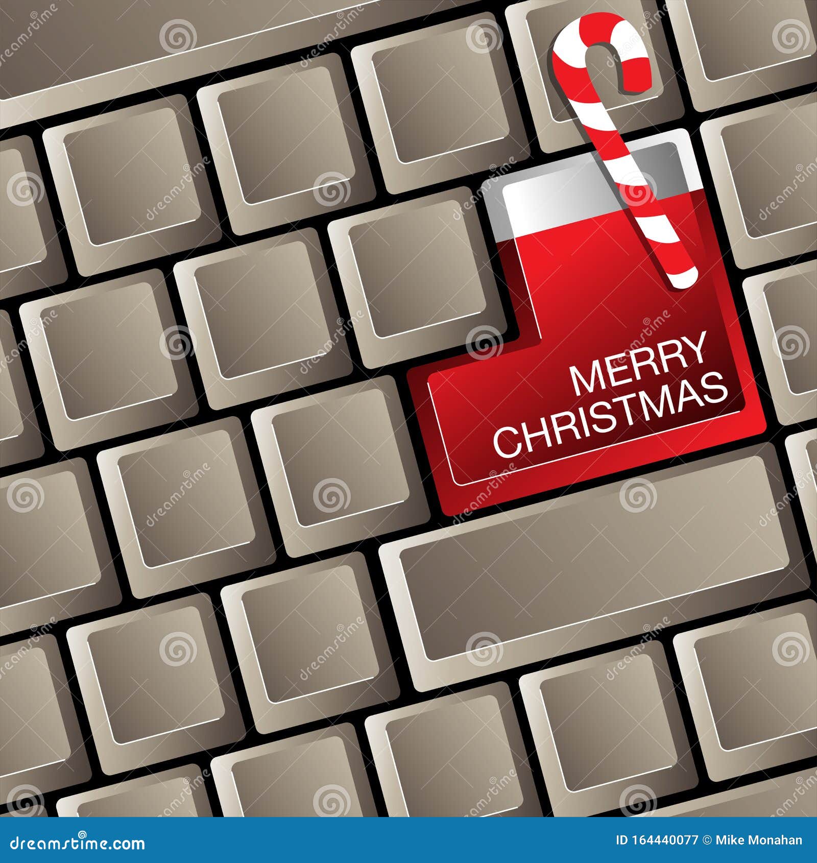 A Merry Christmas Computer Keyboard with Stocking. Stock Vector ...