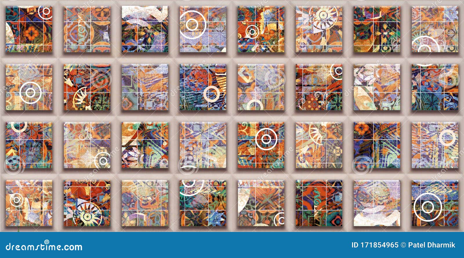 Ceramic Wall Tile Design, Heavily Mixed Wall Art Decor for Home ...