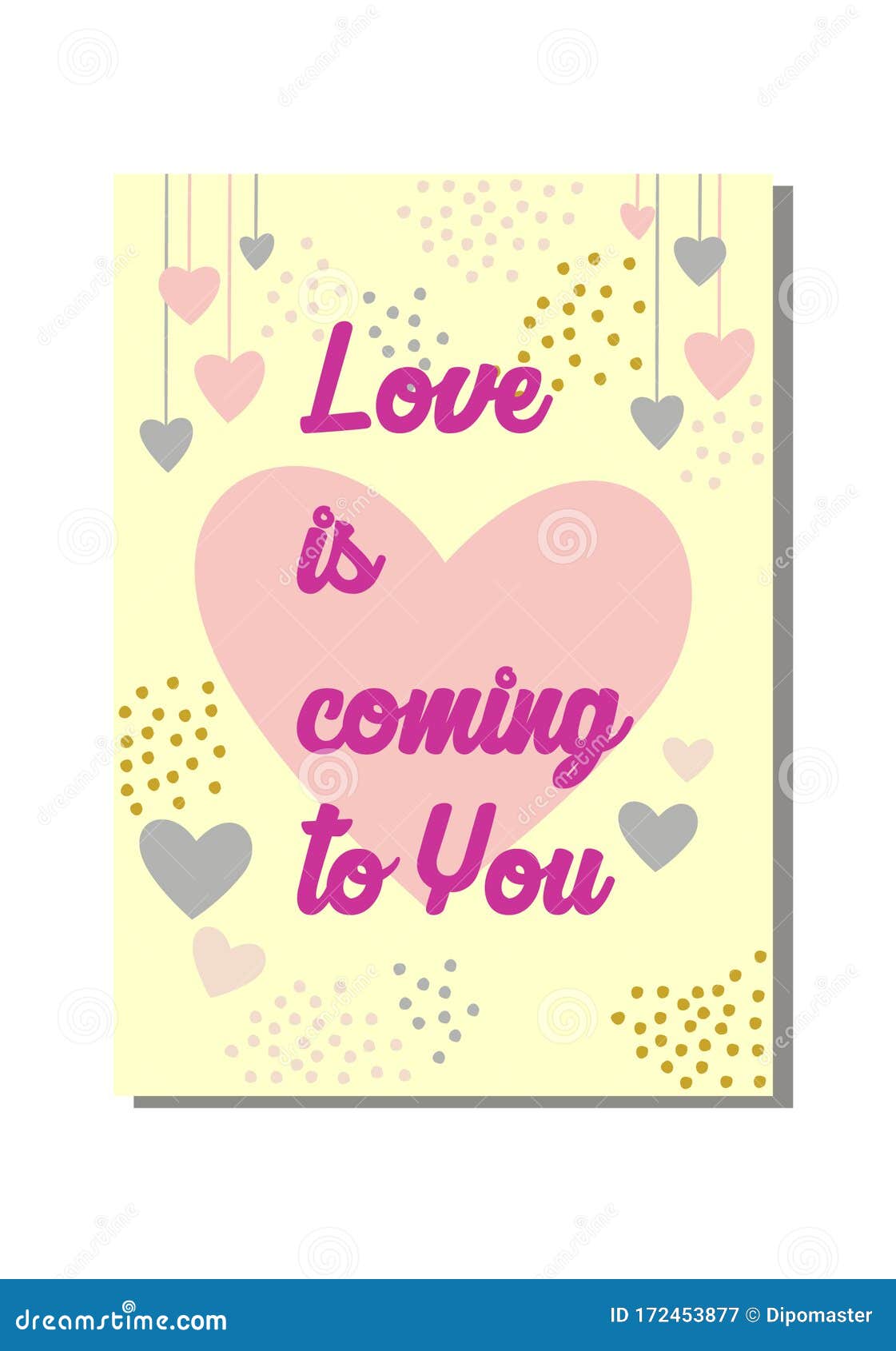 Love is Coming To You - Valentine Card Design Stock Vector ...