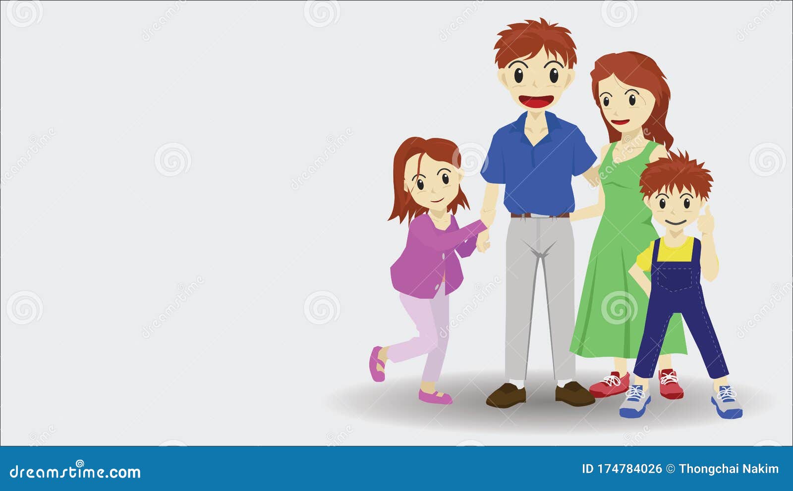Group Family Standing Love, Harmony and a Bright Smile. Stock Vector ...