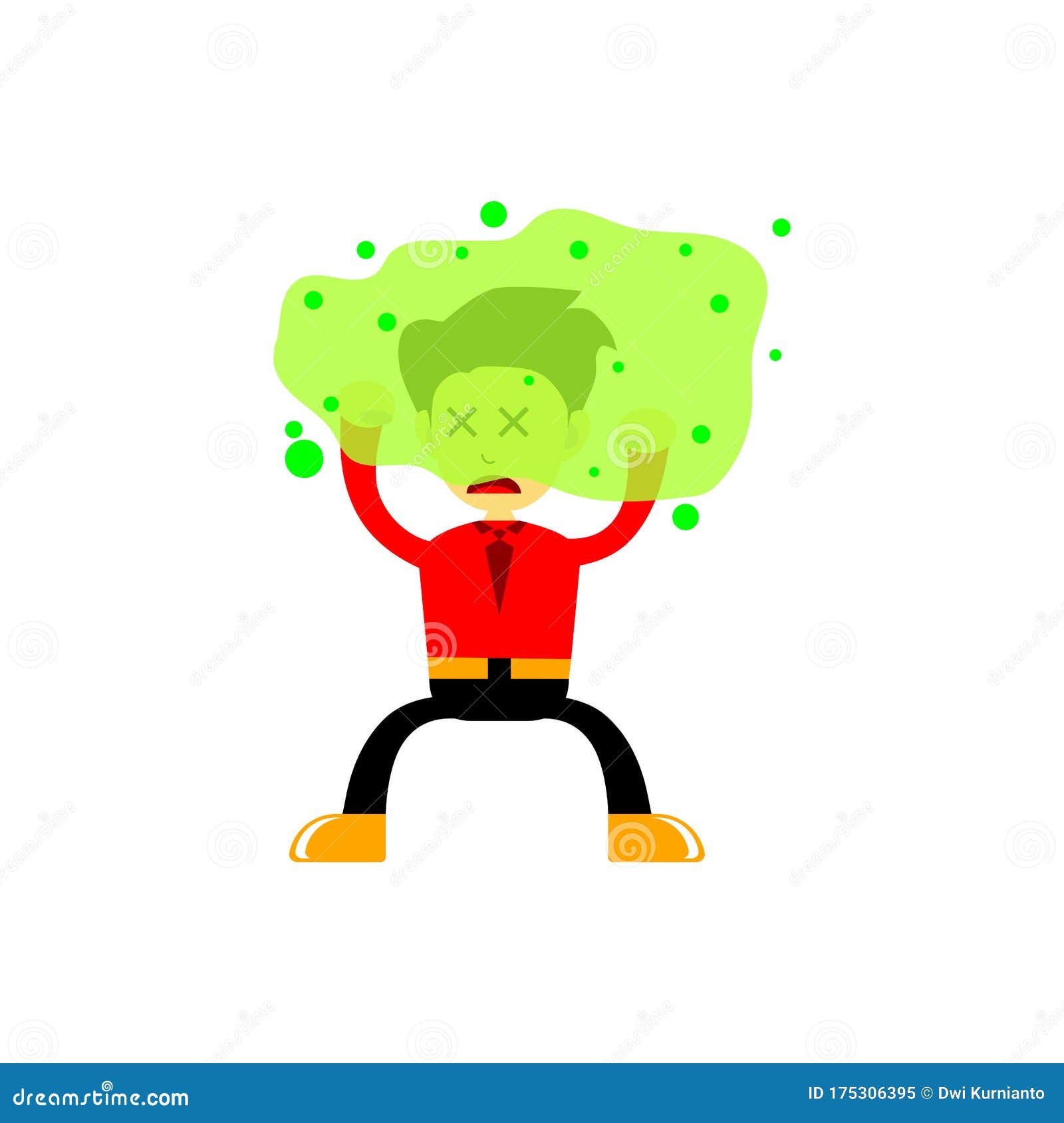 Illustration of Cartoon Characters Attacked by Fine Dust Particles of ...