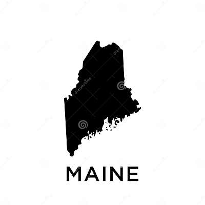 Maine Map Icon Vector Trendy Stock Vector - Illustration of contour ...