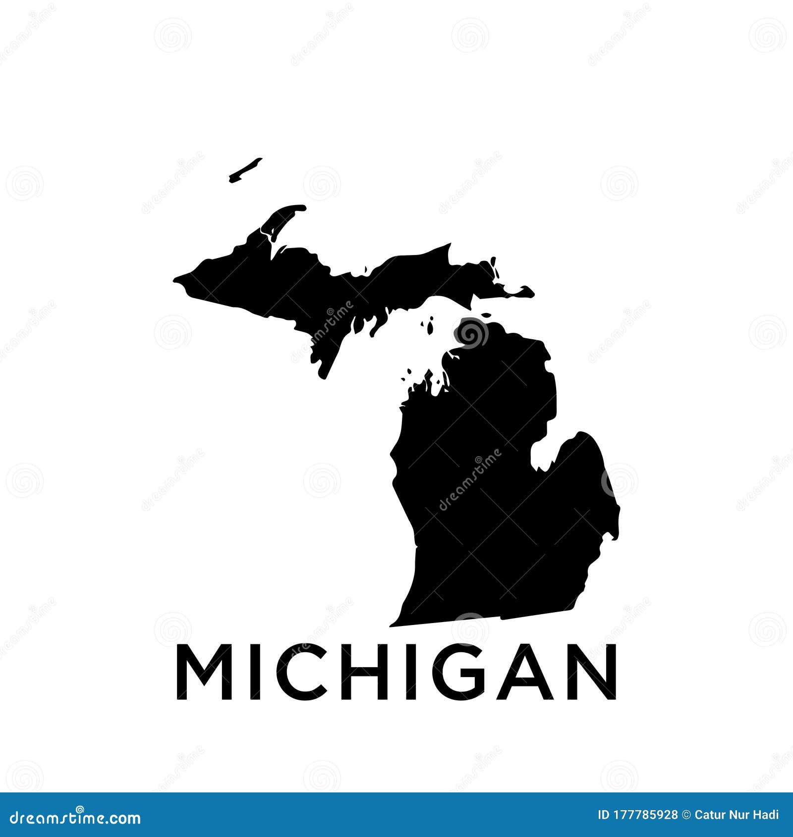 Michigan Map Icon Vector Trendy Stock Vector - Illustration of country ...