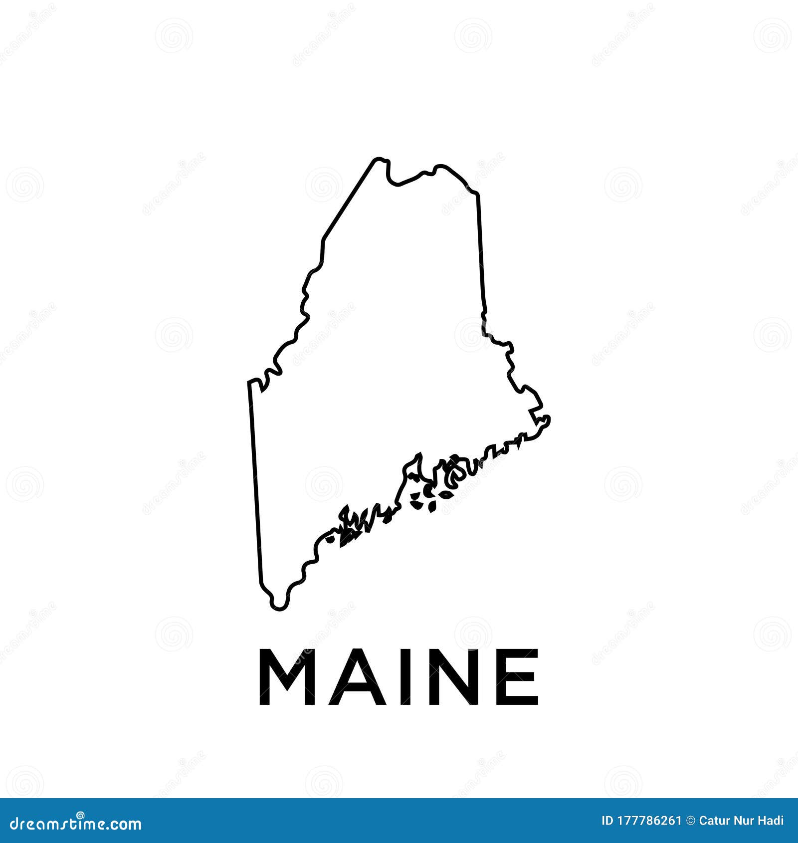 Maine Map Icon Vector Trendy Stock Vector - Illustration of atlantic ...